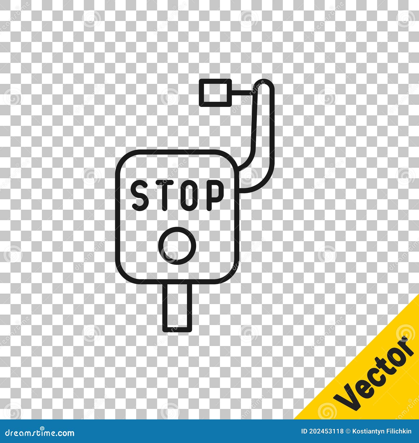 Black Line Emergency Brake Icon Isolated on Transparent Background ...