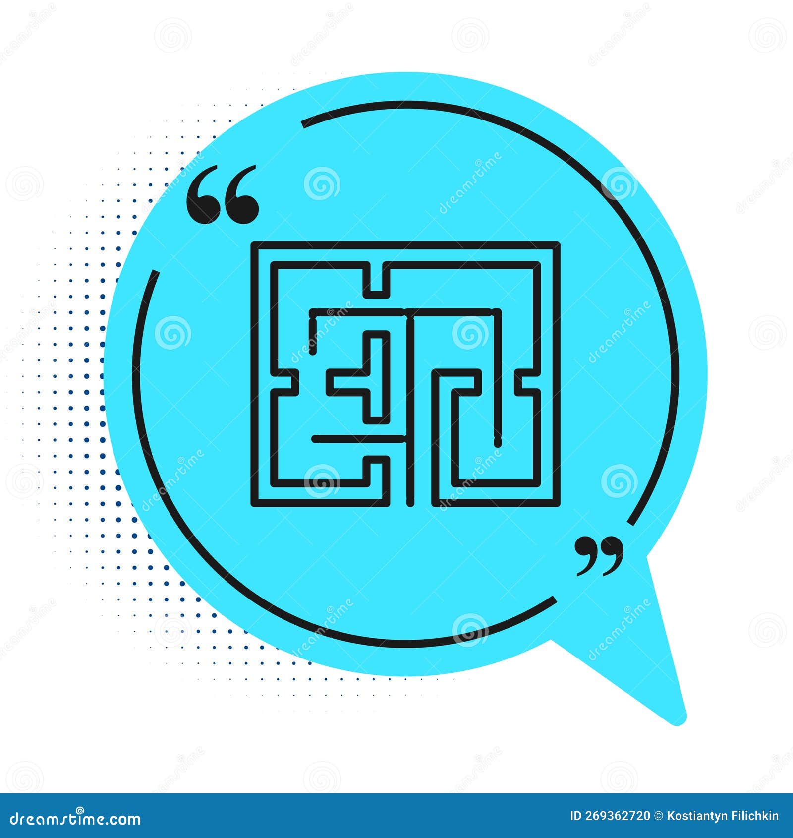 Black Line Evacuation Plan Icon Isolated on White Background. Fire ...