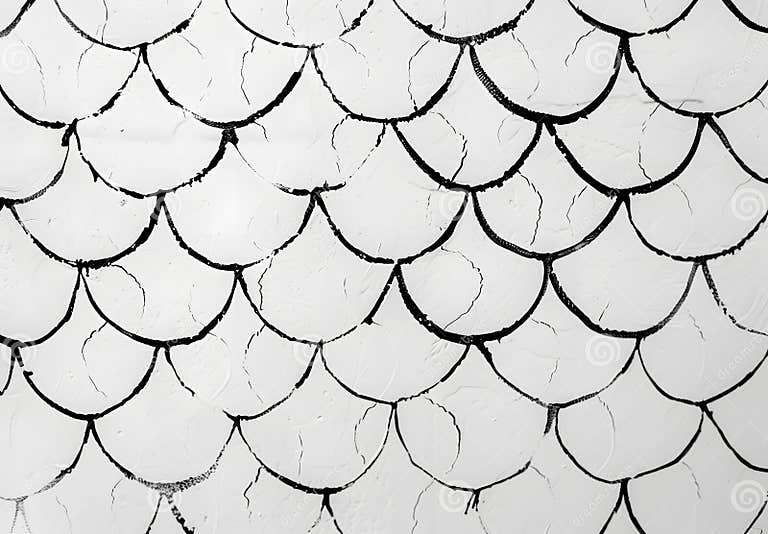 Black Line Fish Scale Pattern on White Wall Stock Illustration ...