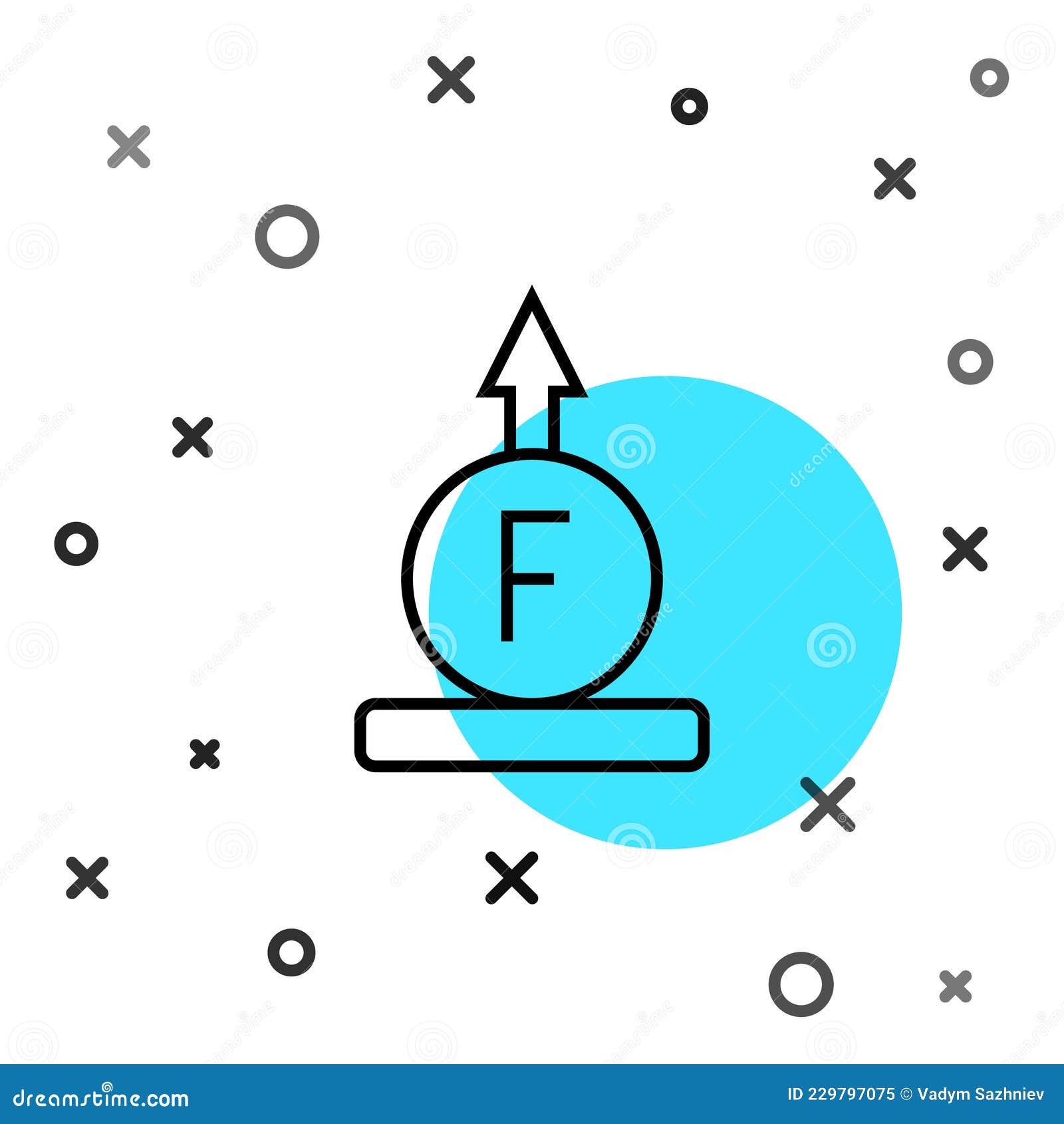 Black Line Force of Physic Formula Calculation Icon Isolated on White ...