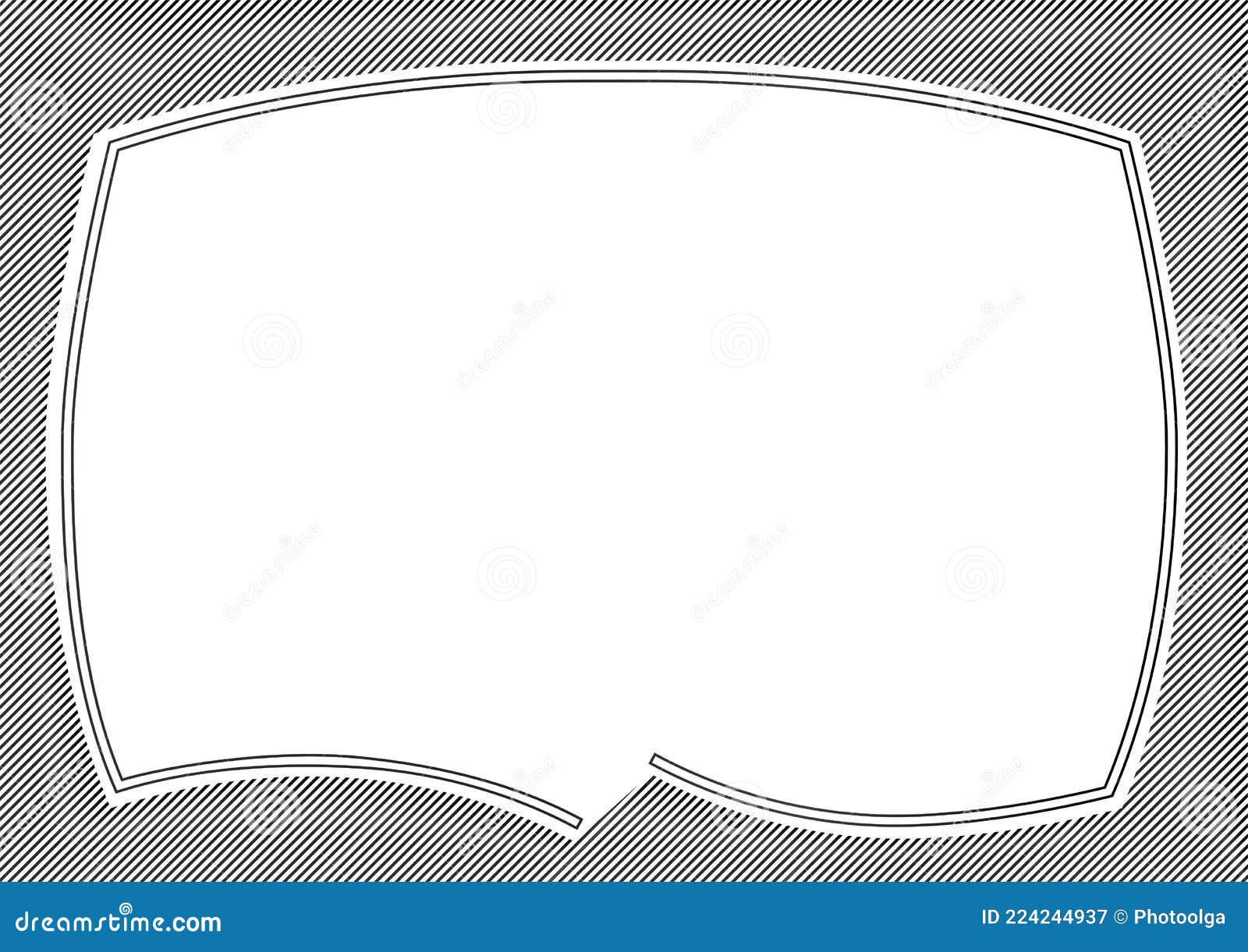 Black Line Frame for Certificate. Curved Striped Certificate Border ...