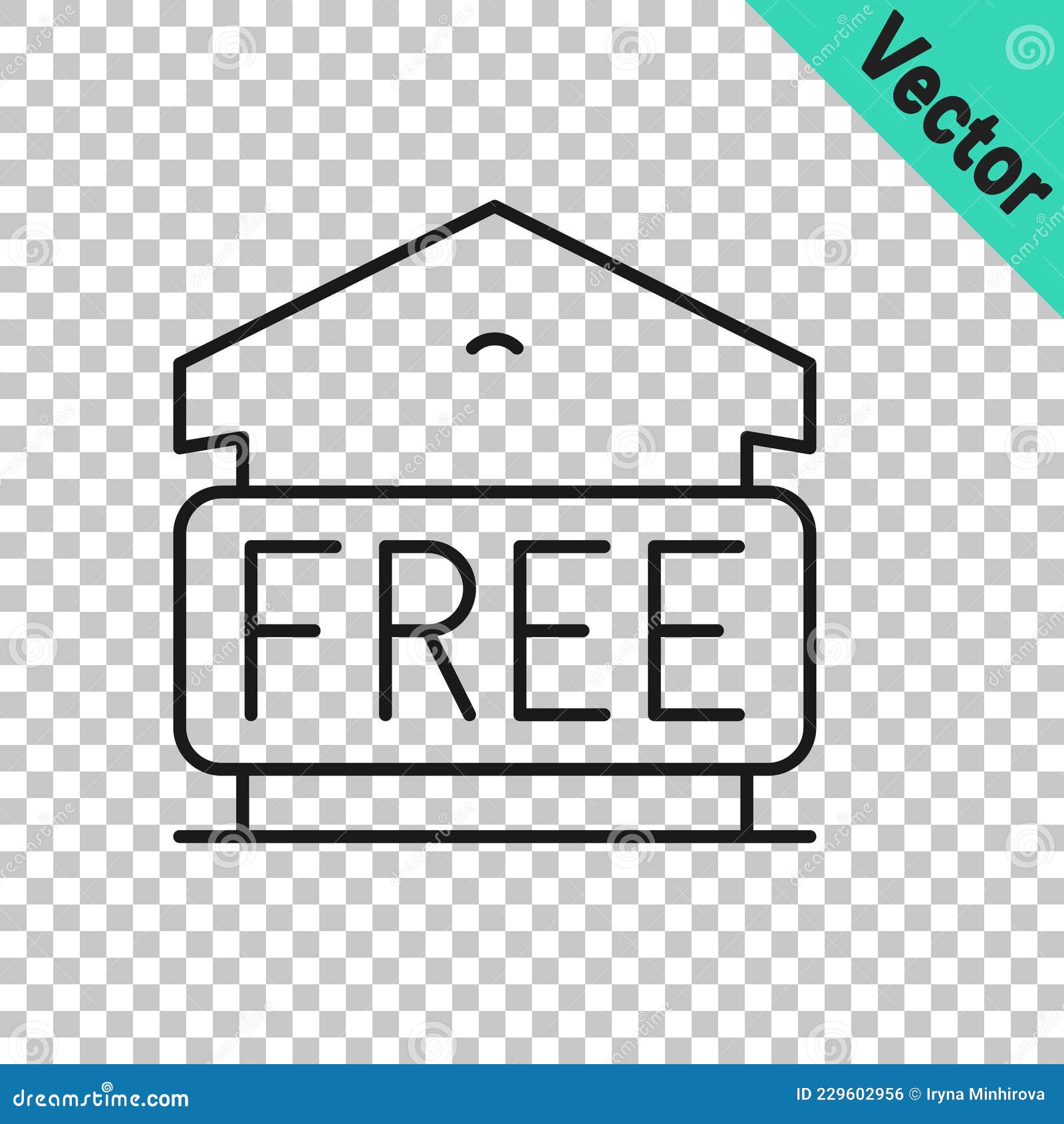Black Line Free Storage Icon Isolated On Transparent Background. Vector ...
