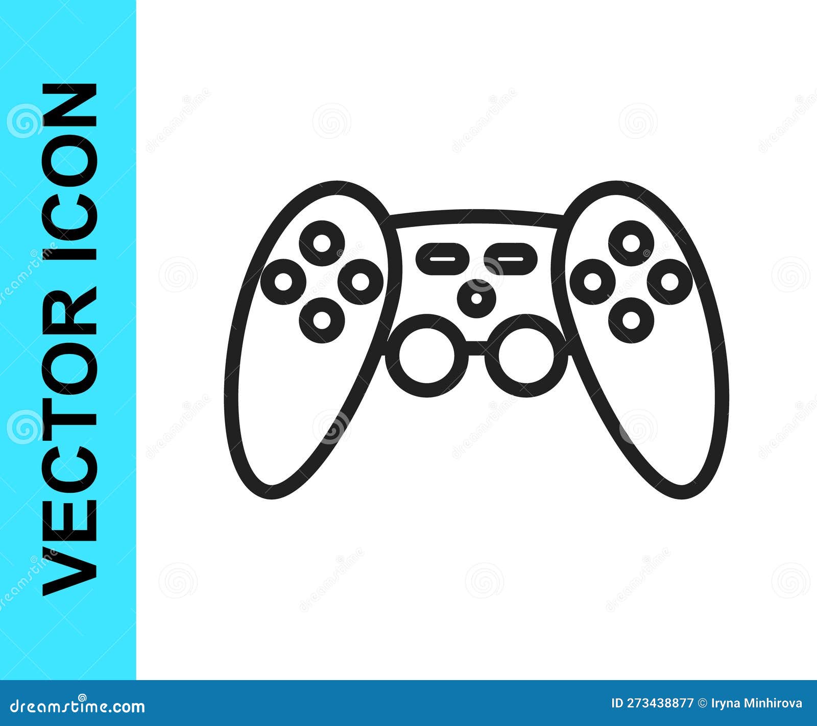 Black Line Gamepad Icon Isolated On White Background. Game Controller ...