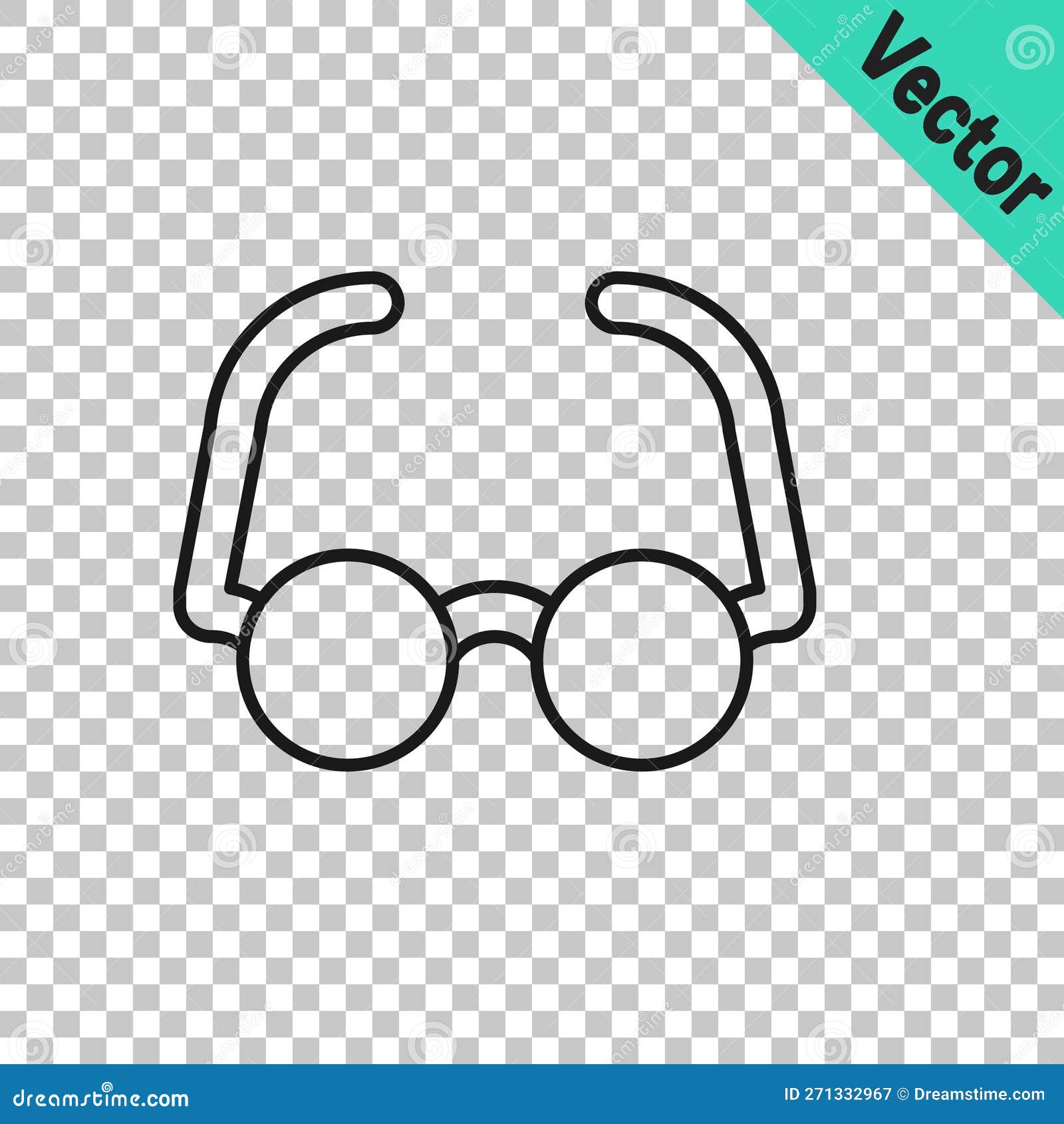 Black Line Glasses Icon Isolated On Transparent Background. Eyeglass ...