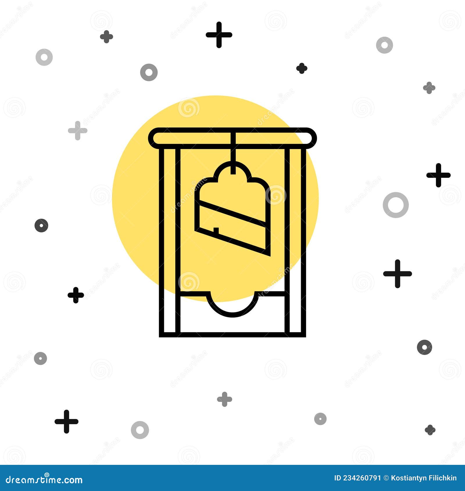 Red Guillotine Medieval Execution Icon Isolated On Transparent ...