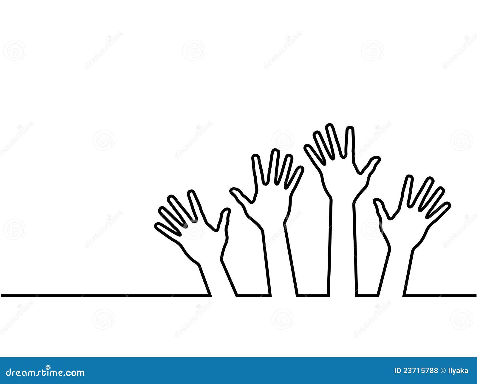 Black line of hands stock vector. Illustration of party - 23715788