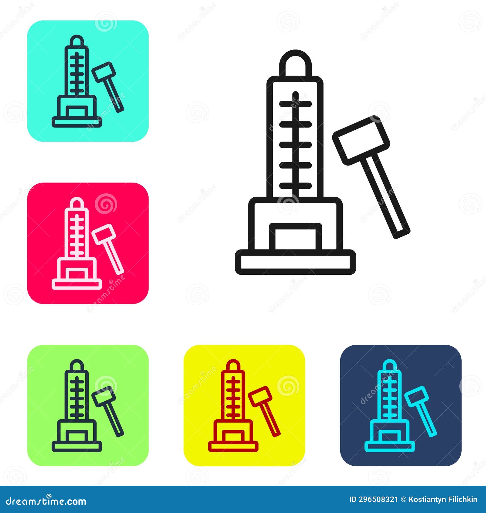 High Striker Machine Flat Vector Illustration. Strength Tester Game ... High Striker Machine Flat Vector Illustration. Strength Tester Game ...
