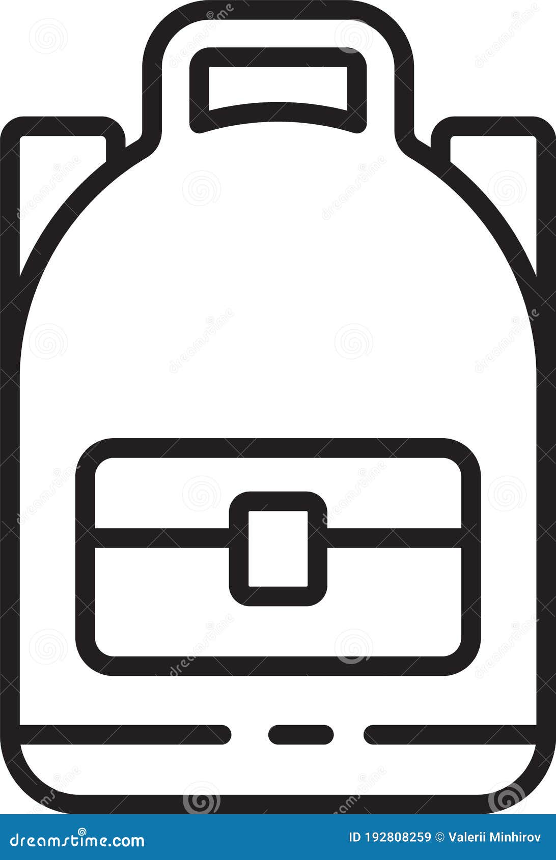 Black Line Hiking Backpack Icon Isolated on White Background. Camping ...