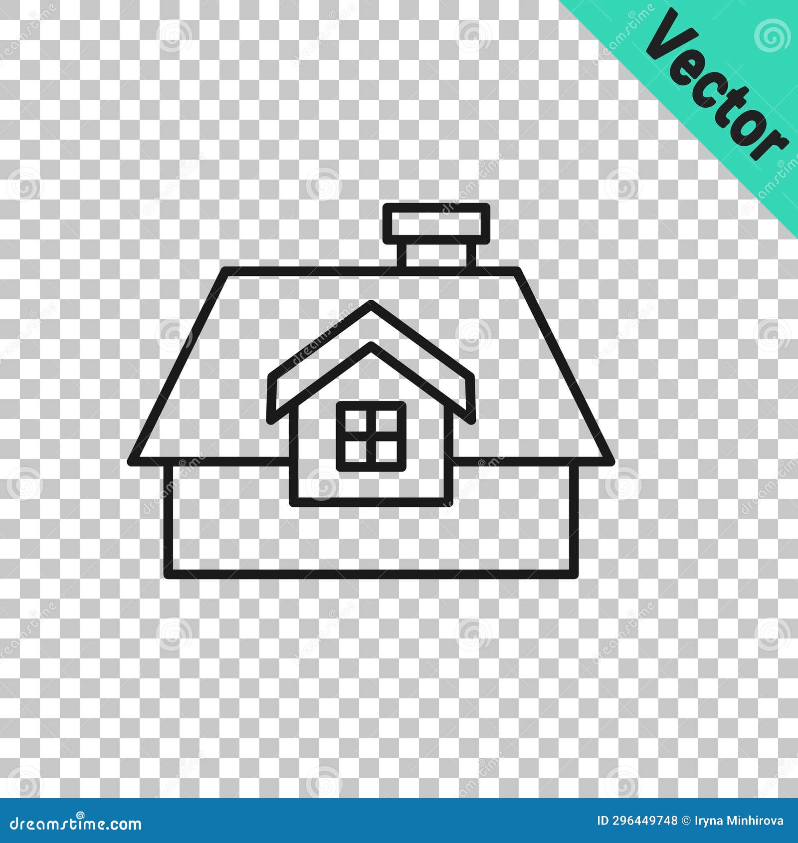 Black Line House Icon Isolated on Transparent Background. Home Symbol ...