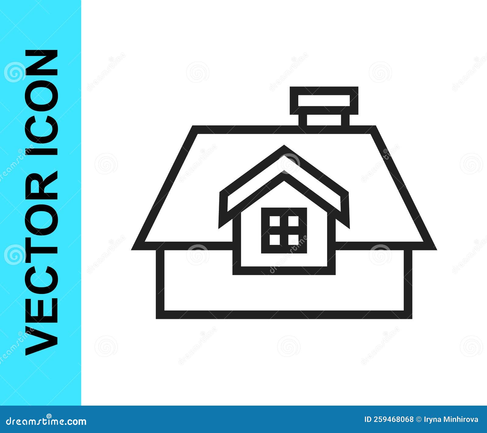 Black Line House Icon Isolated on White Background. Home Symbol Stock ...