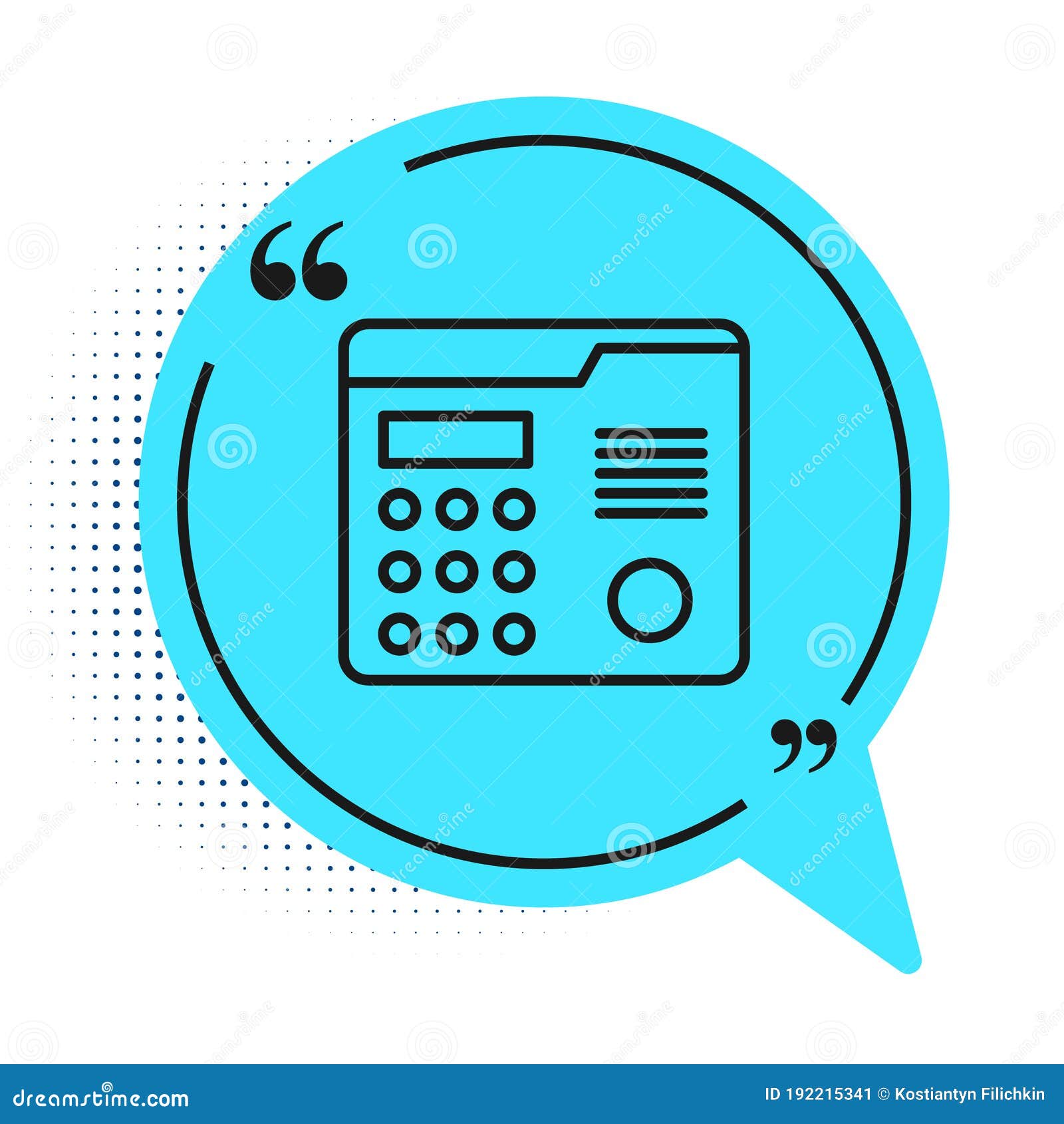 Black Line House Intercom System Icon Isolated on White Background ...