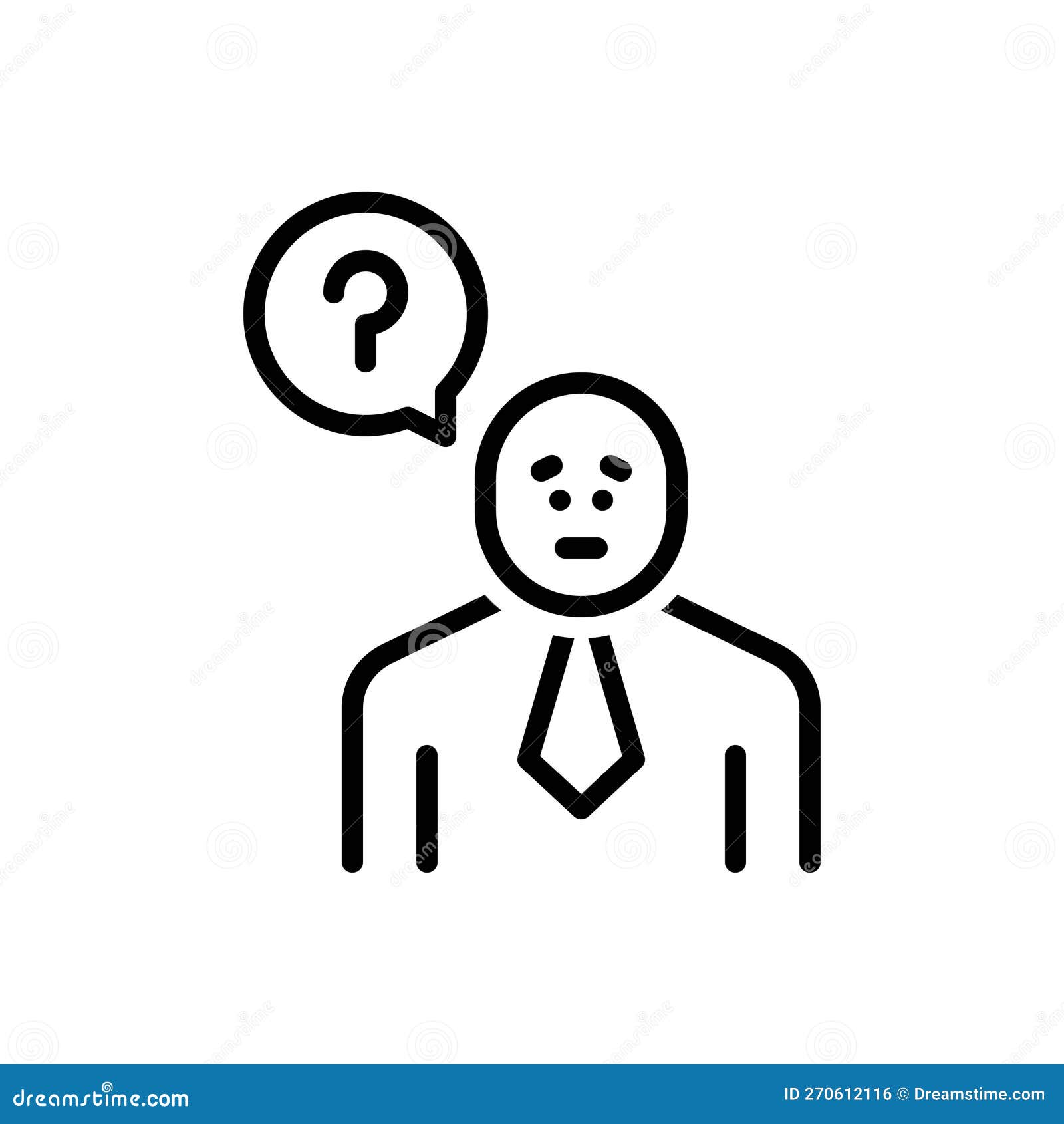 Black Line Icon for Asked, Question Arise and Concept Stock Vector ...