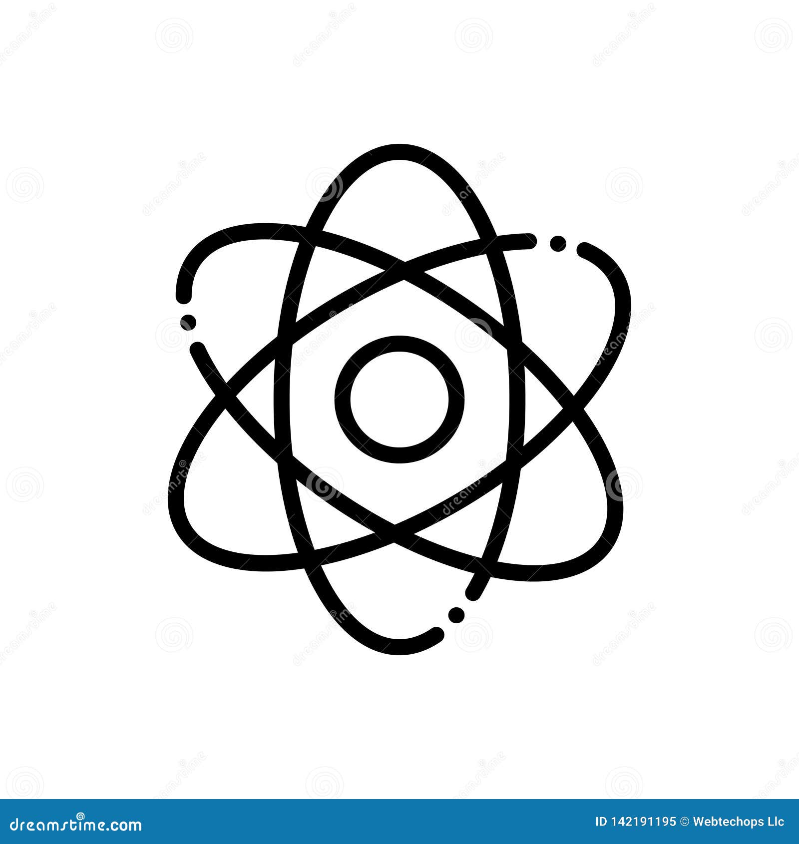 Black Line Icon for Atomizing, Molecules and Quantum Stock Vector ...