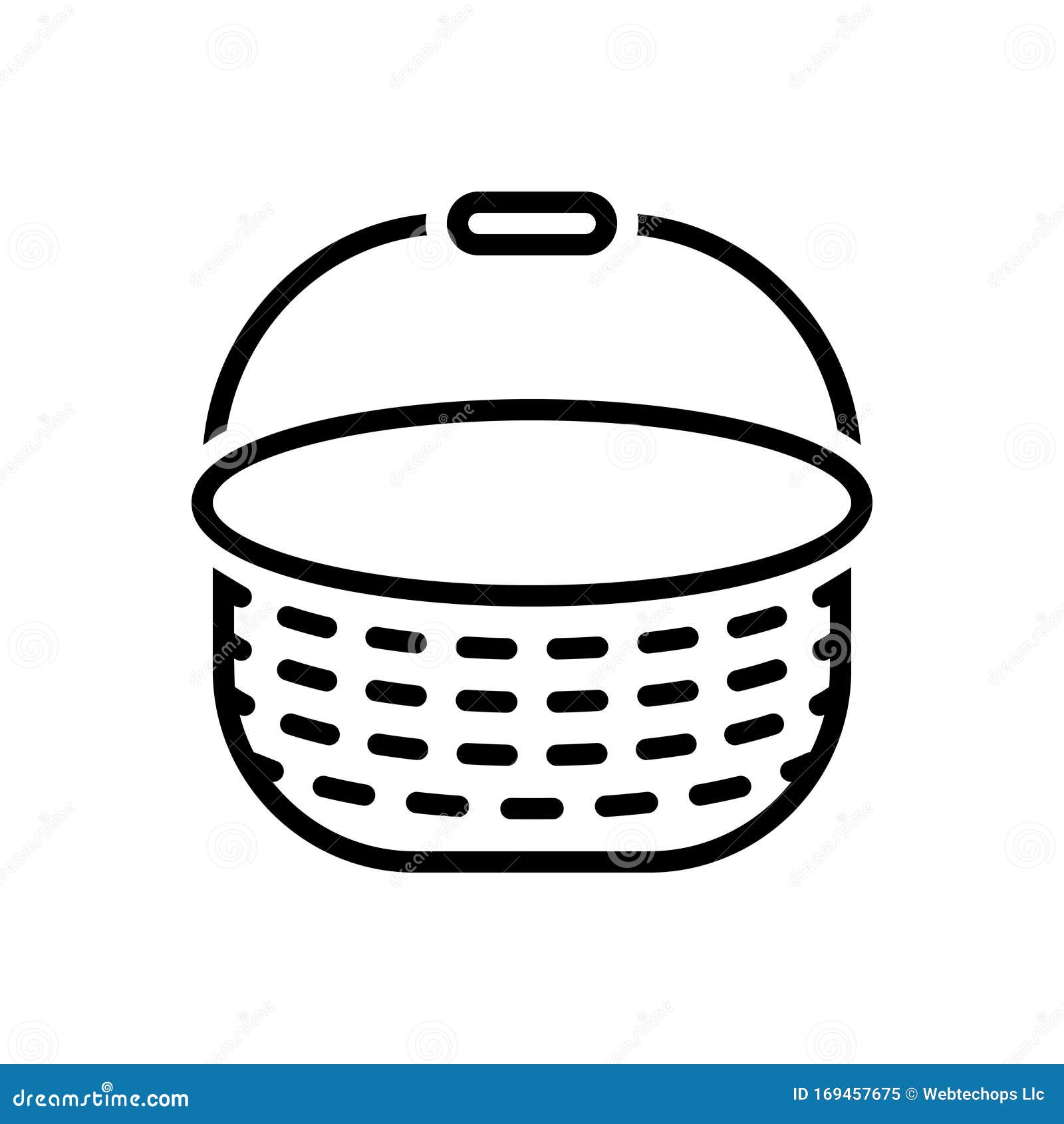 Black Line Icon for Basket, Cart and Handle Stock Vector - Illustration ...