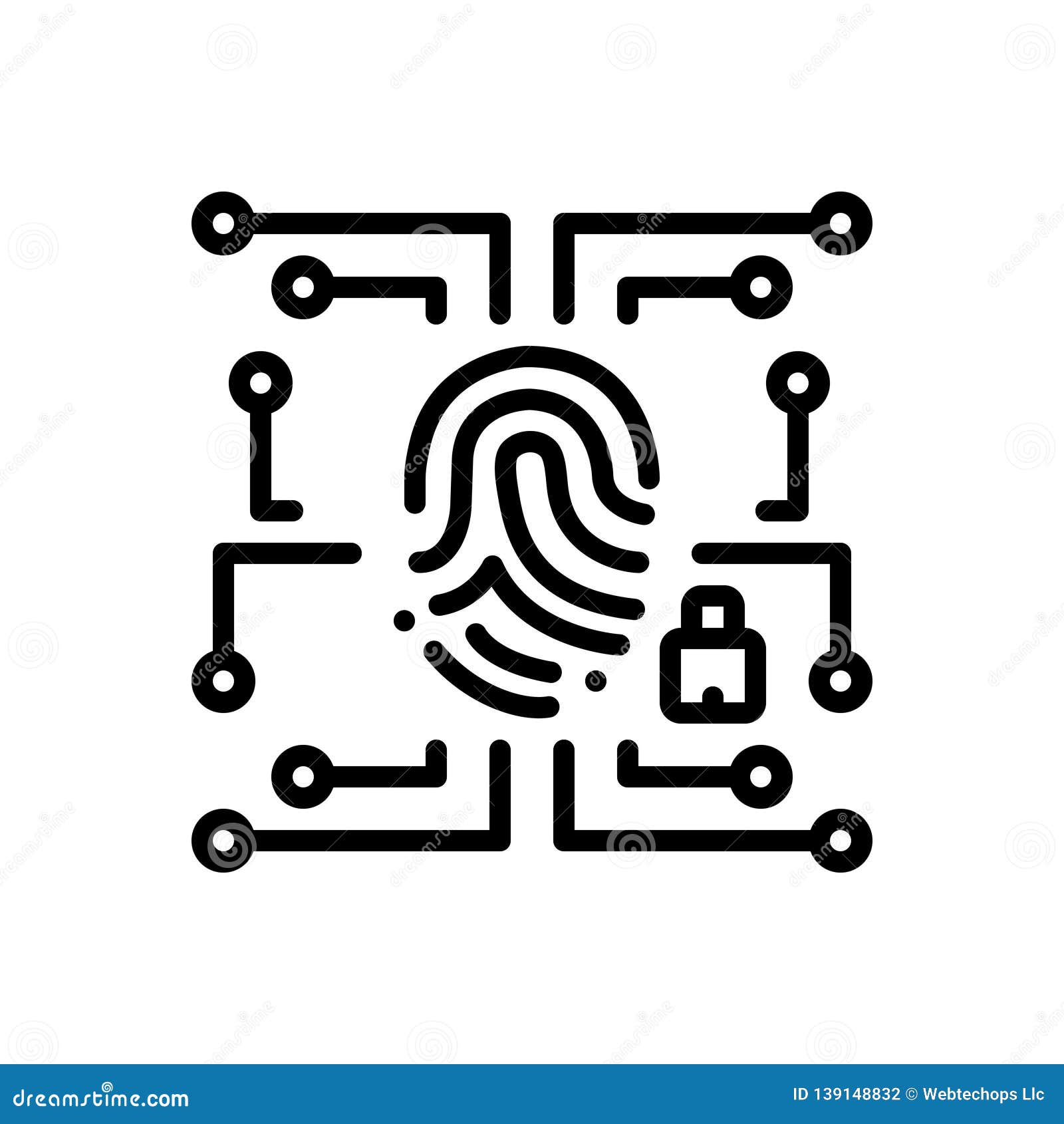 Security Authorization Line Icon Set, Identification Scanner Symbols ...