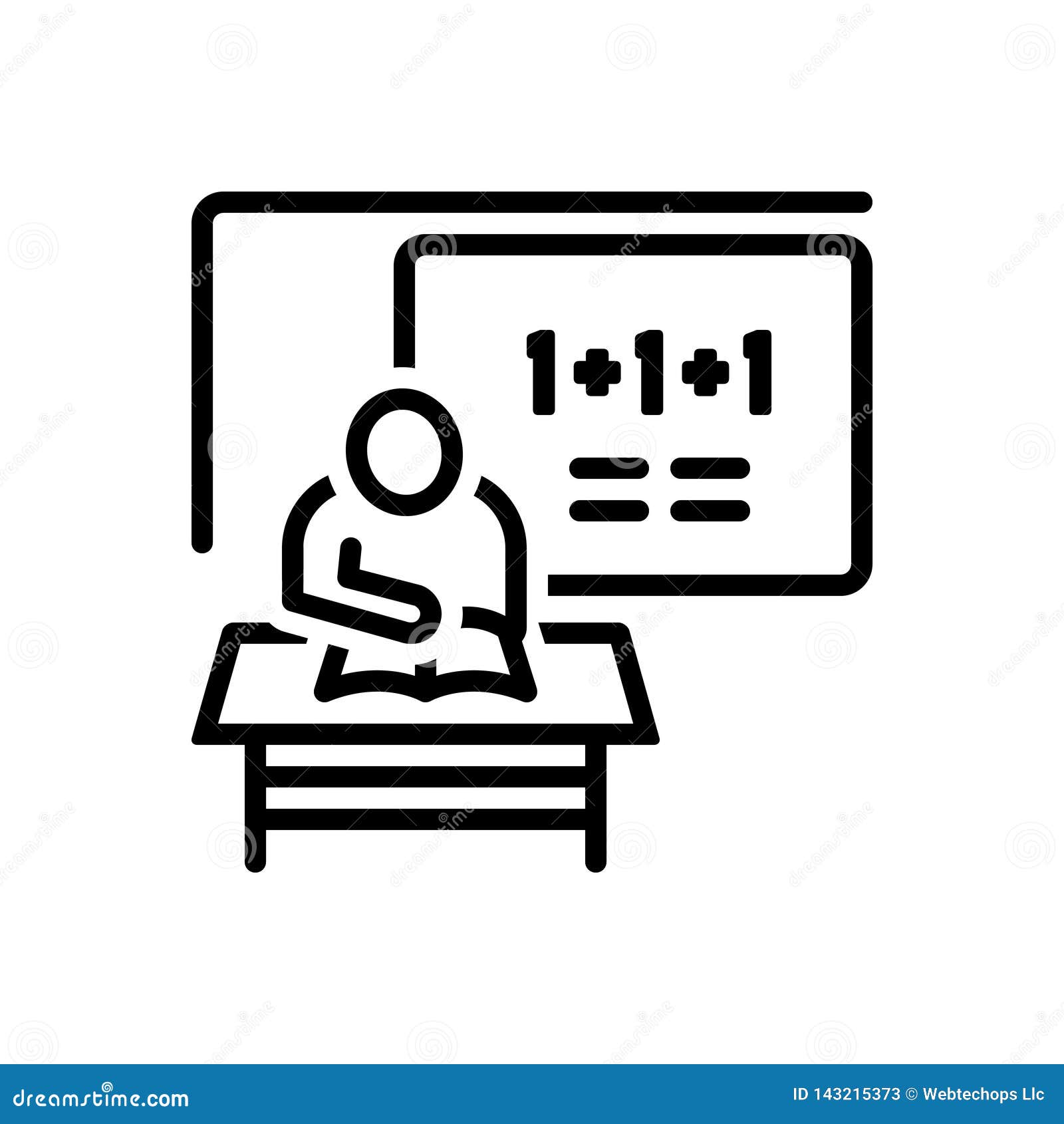 Black Line Icon for Classwork, Student and Study Stock Illustration ...