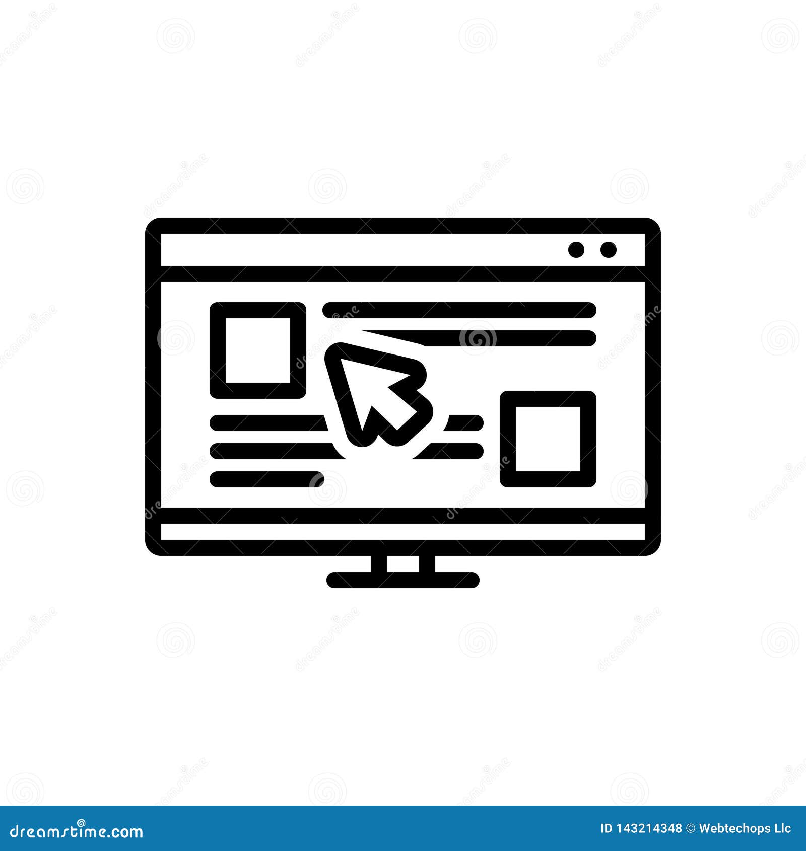 Black Line Icon for Clickable, Browser and Pointer Stock Vector ... Black Line Icon for Clickable, Browser and Pointer Stock Vector ...