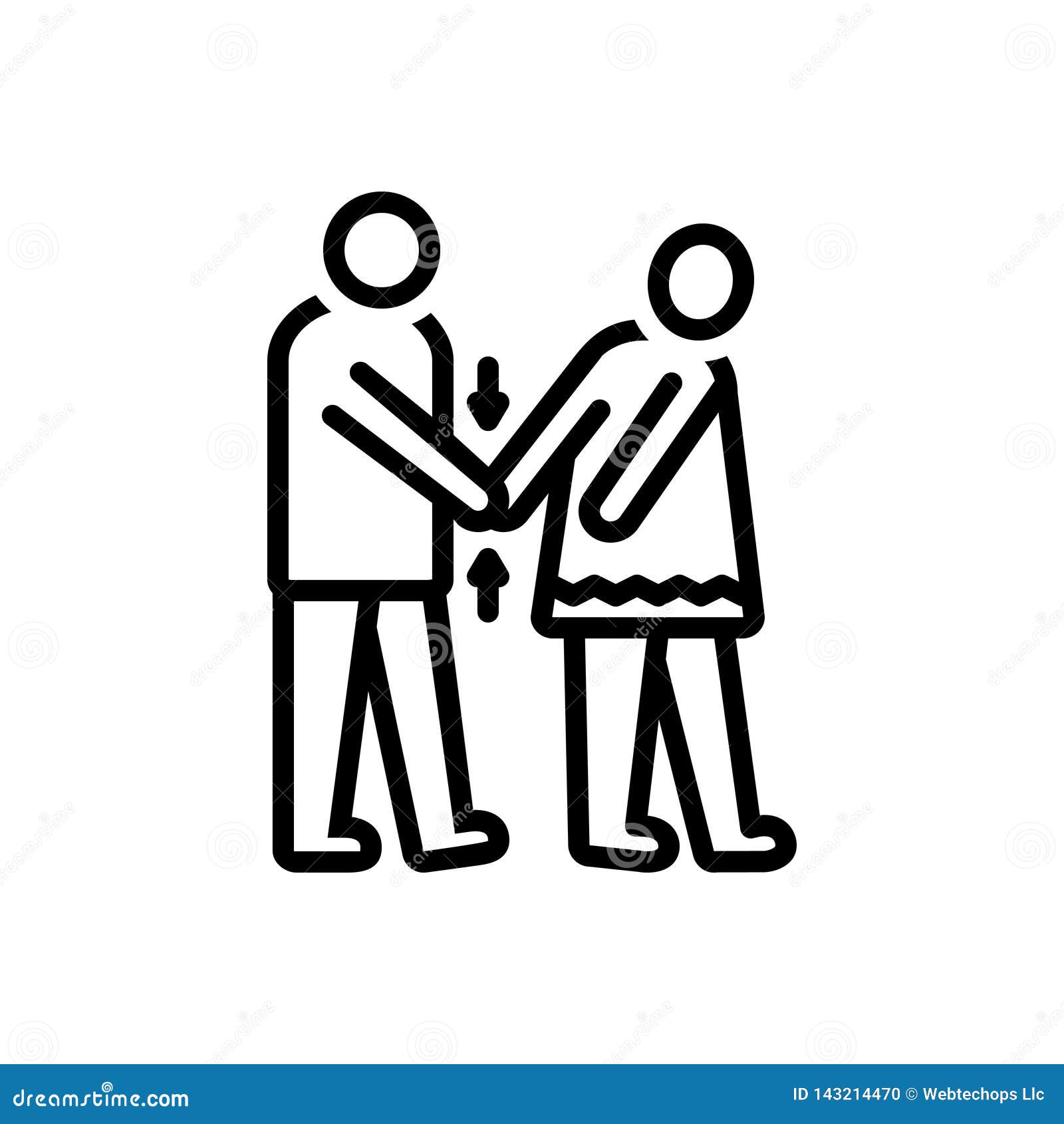 Black Line Icon for Coercion, and Forcing Stock Vector - Illustration ...