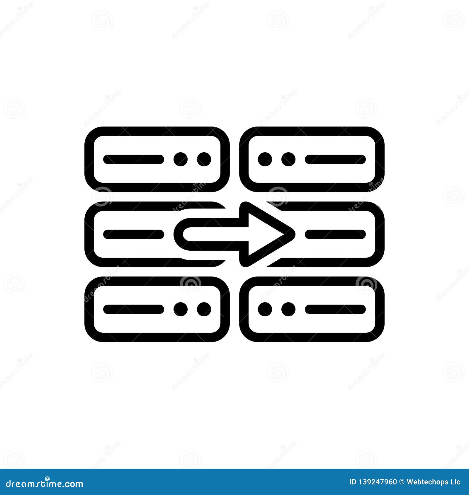Black Line Icon for Copy Server, Duplicate and Database Stock ...