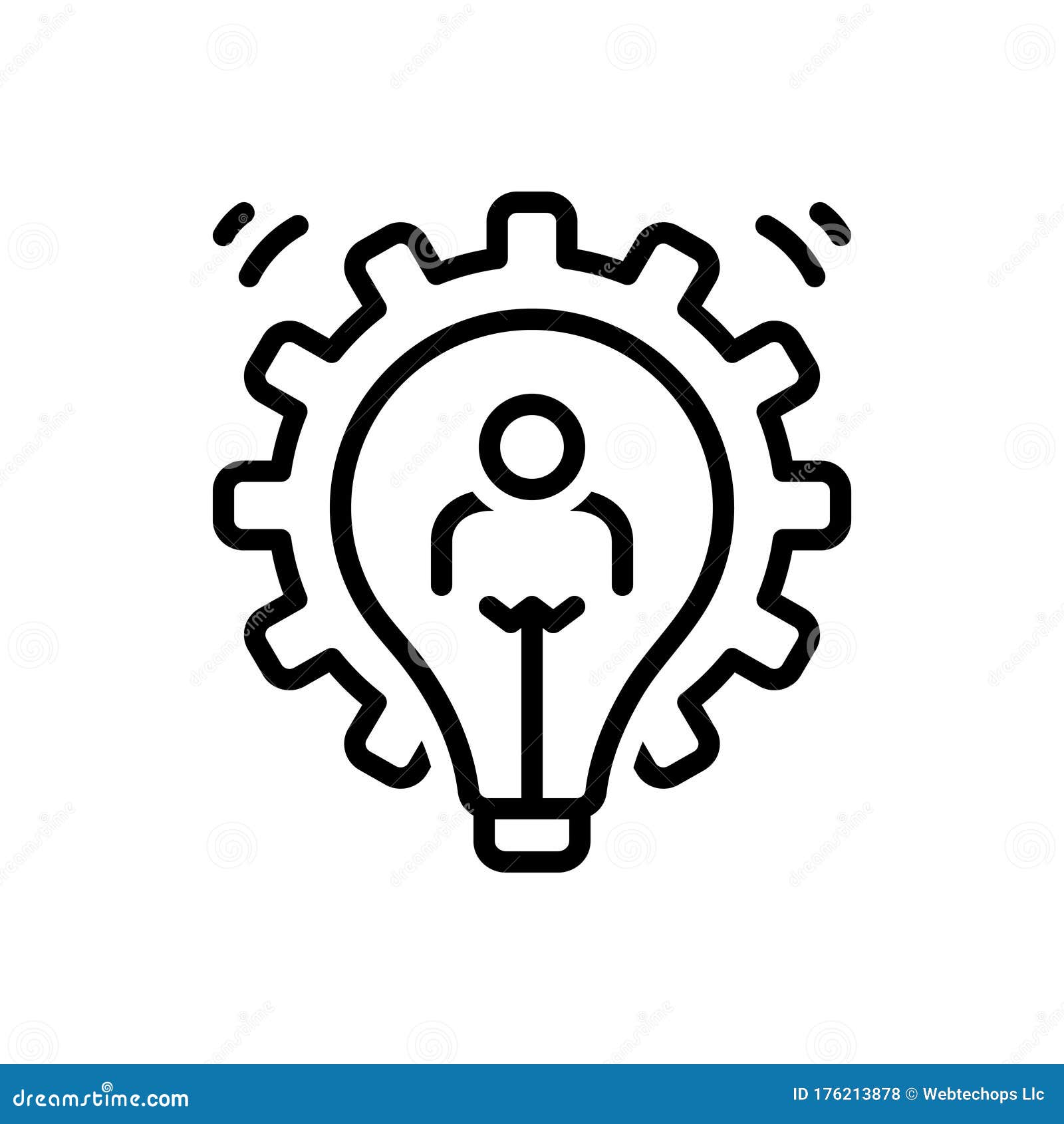 Black Line Icon for Development, Evolution and Cog Stock Vector ...