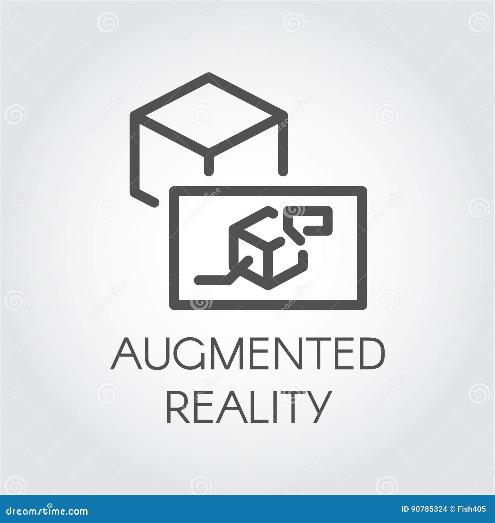 Black Line Icon Device Virtual Augmented Reality Digital AR Technology ...