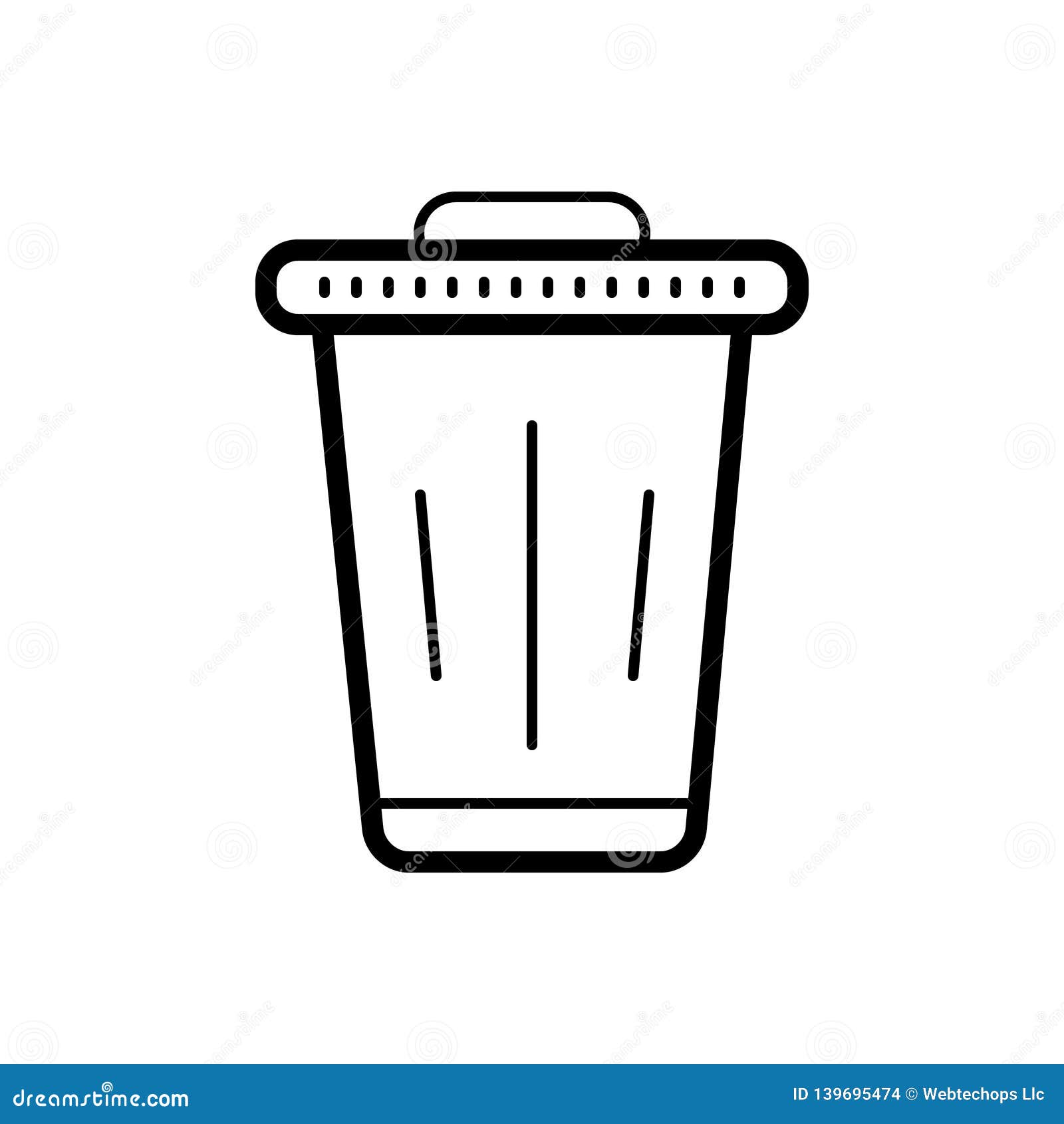 Black Line Icon for Dustbin, Delete and Clean Stock Vector ...