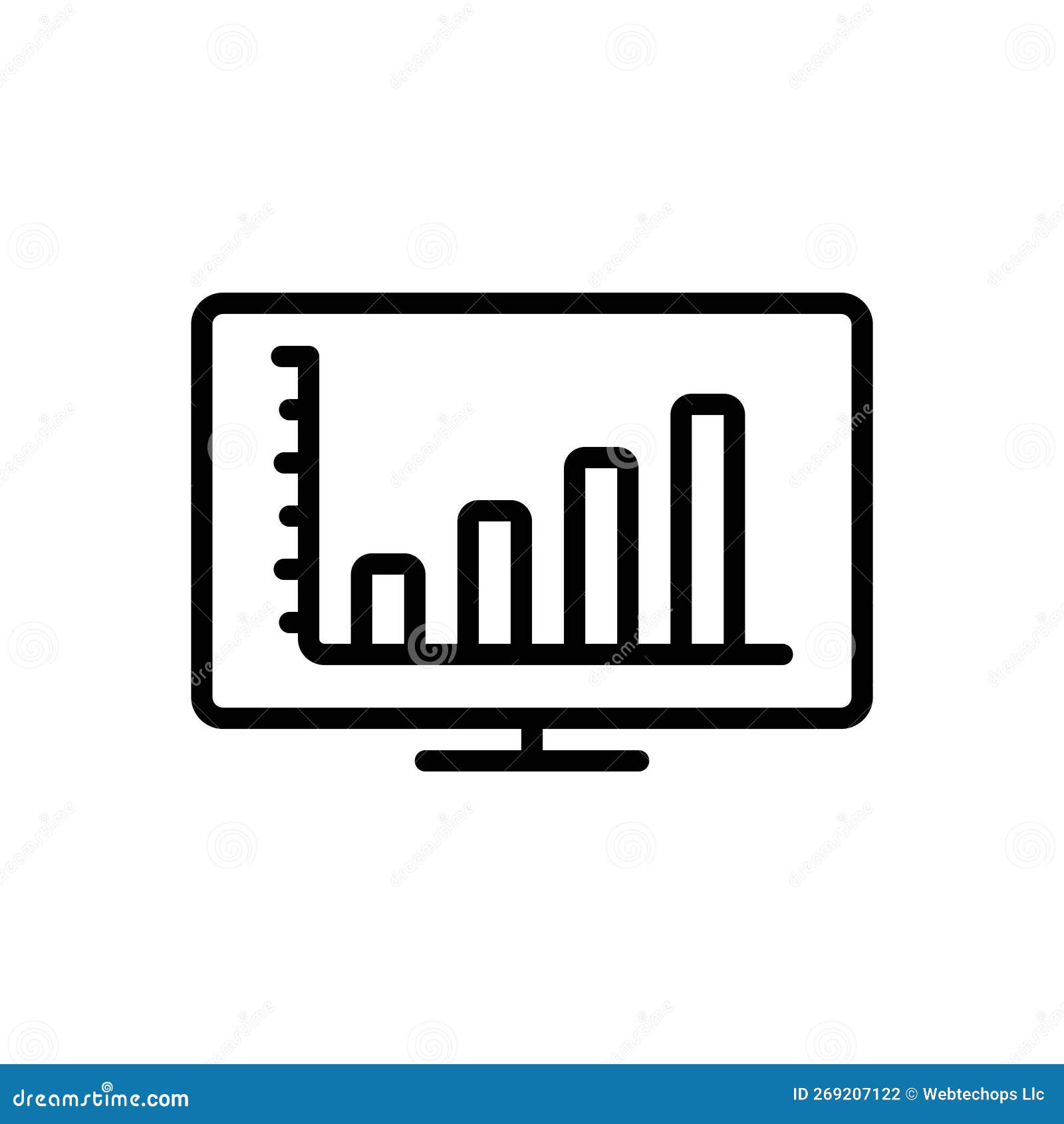 Black Line Icon for Dynamics, Chart and Presentation Stock Illustration ...