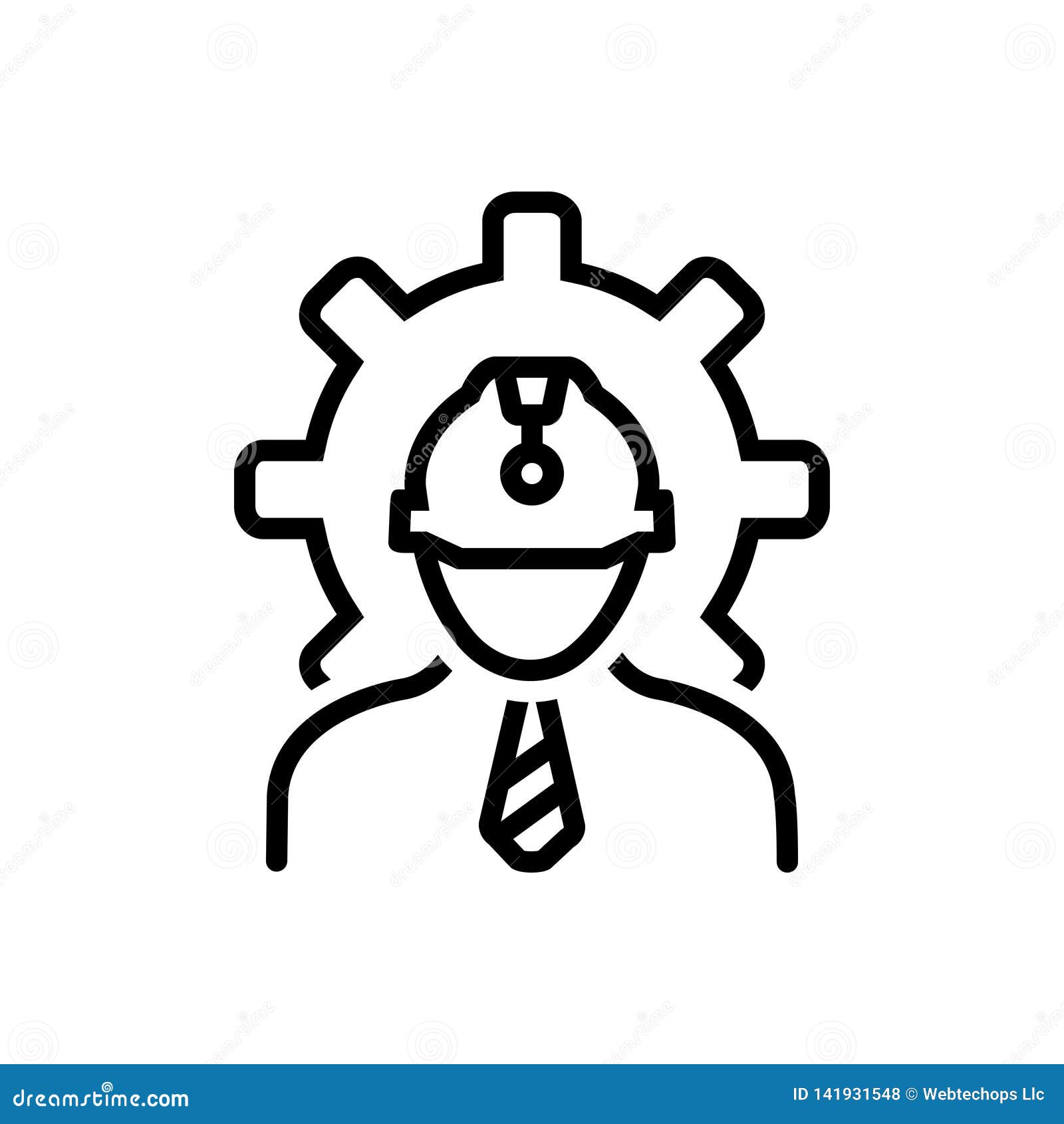 Black Line Icon for Engineer, Architecture and Contractor Stock Vector ...