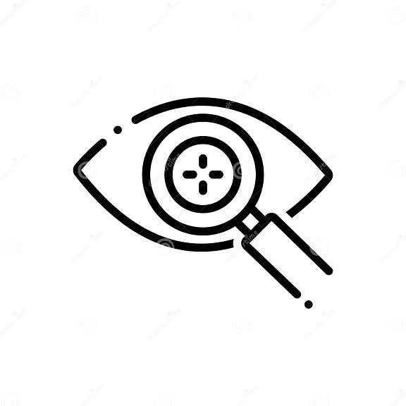 Black Line Icon for Eye Detect, Intelligent and Magnifying Stock Vector ... Black Line Icon for Eye Detect, Intelligent and Magnifying Stock Vector ...