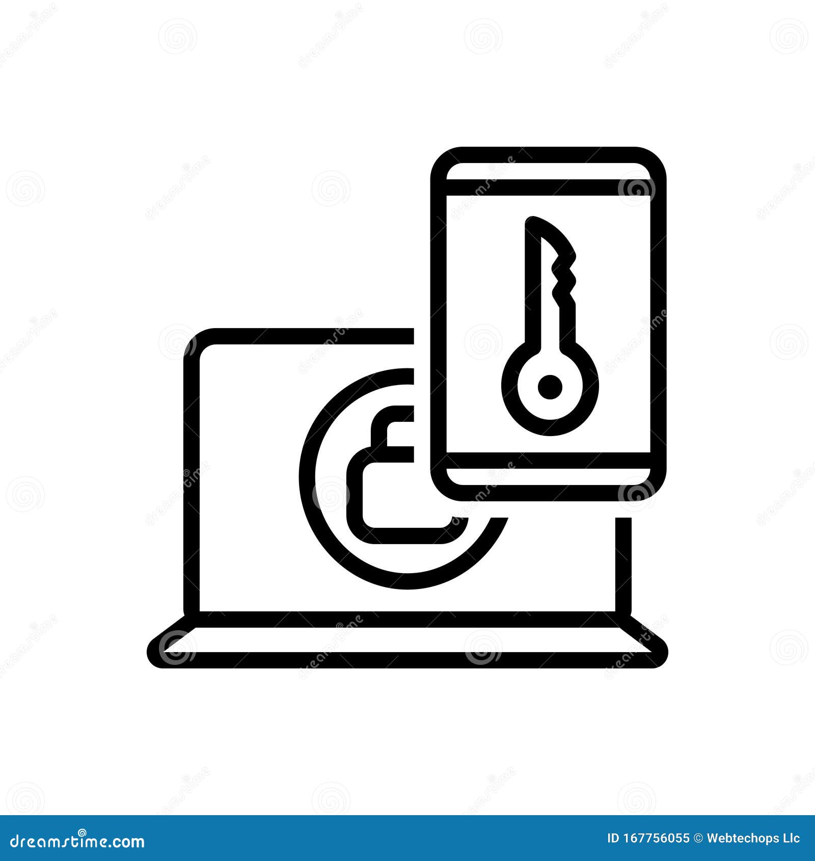 Black Line Icon for Factor, Authentication and Account Stock Vector ...