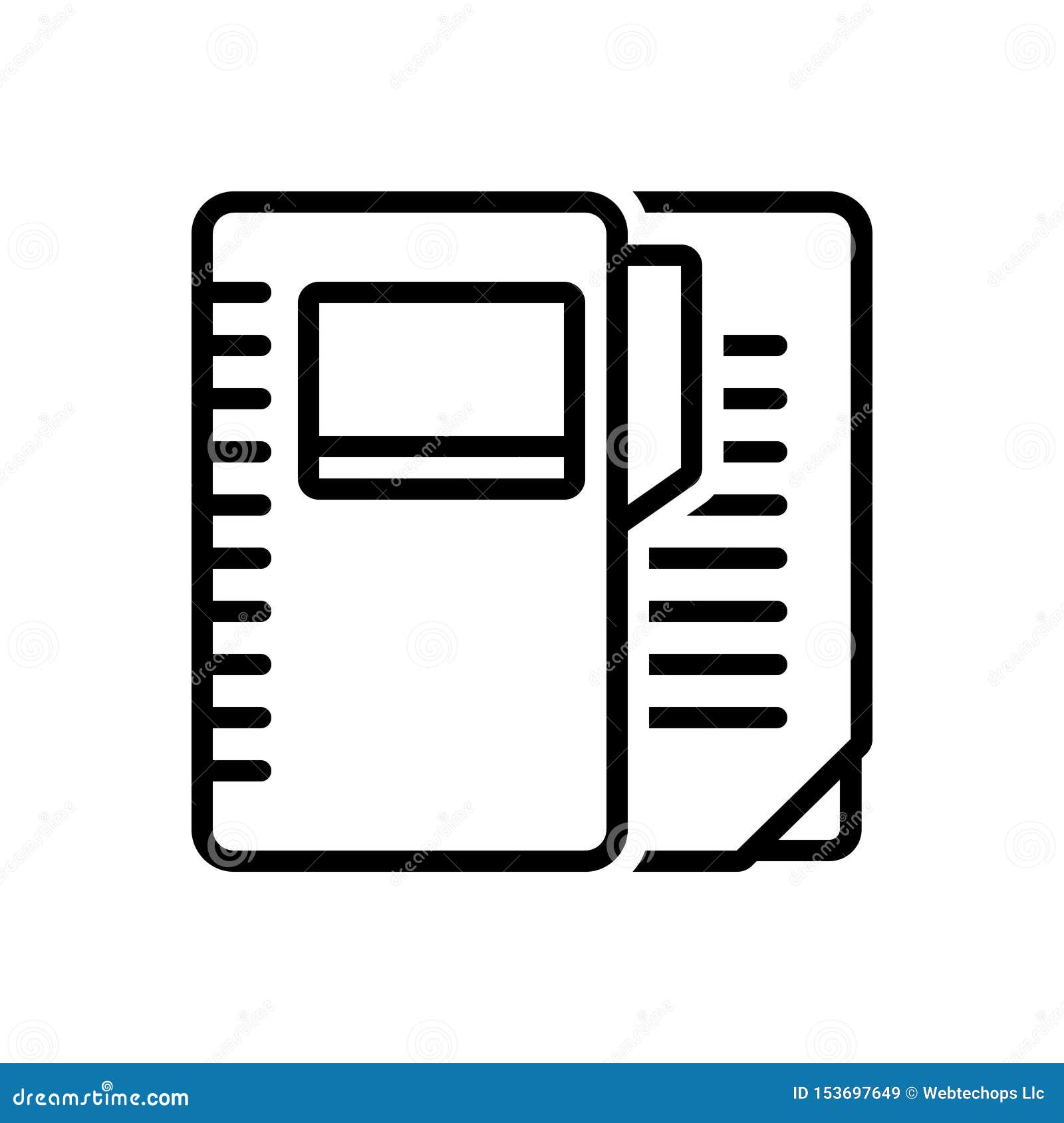 Black Dossier Folder Icon Isolated On White Background. Vector ...