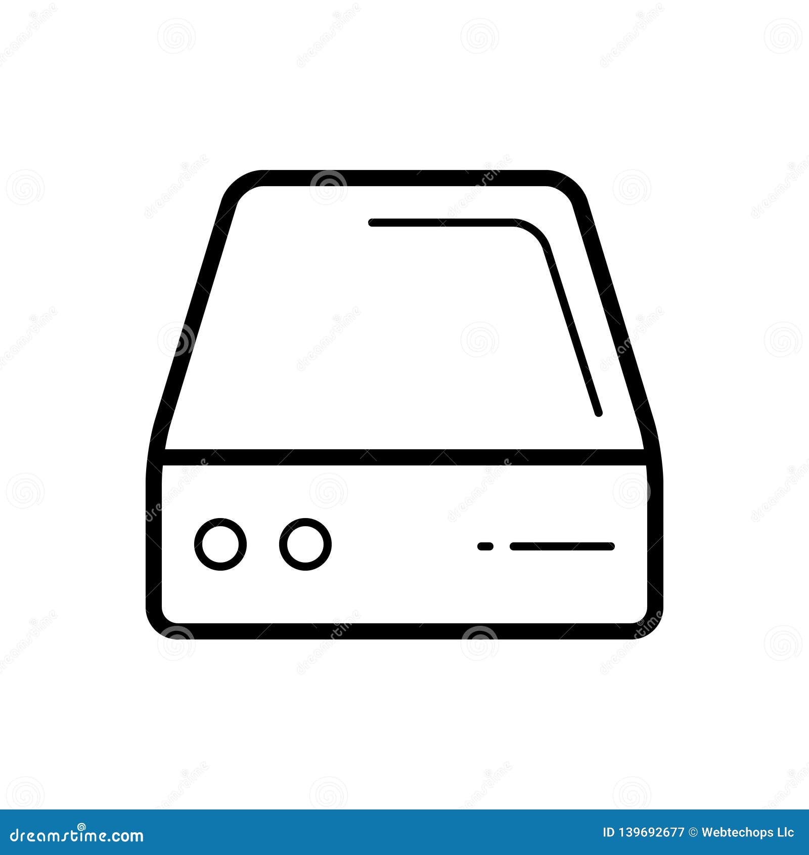 Black Line Icon for Hard Drive, Data and Disc Stock Vector ...