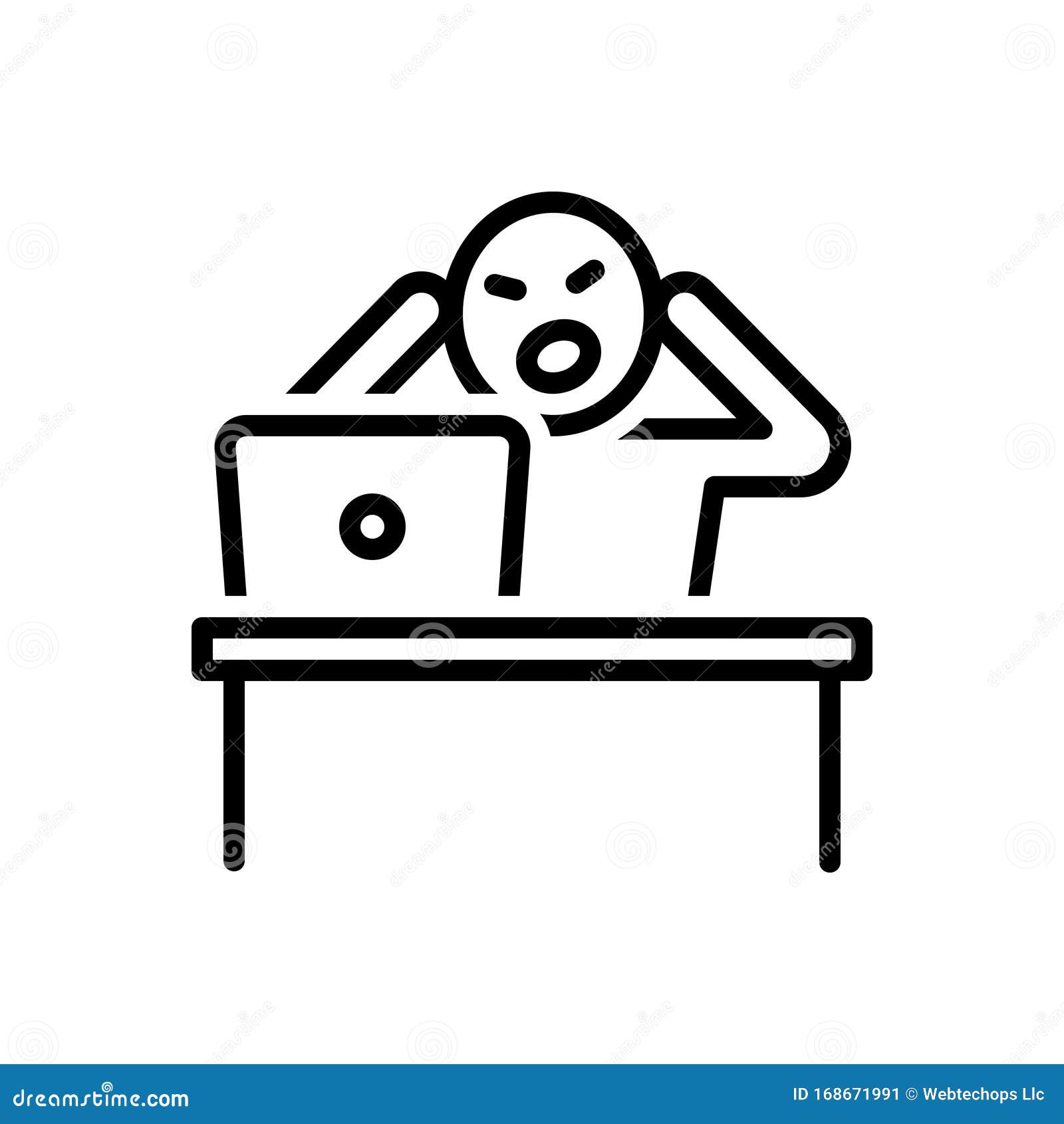 Black Line Icon for Hate, Loathing and Disgust Stock Vector ...