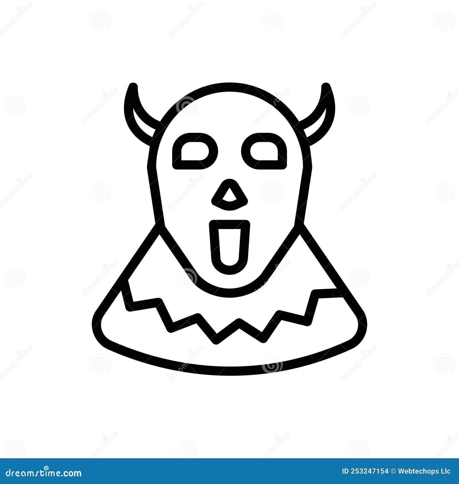 Black Line Icon for Horror, Devil and Terror Stock Vector ...