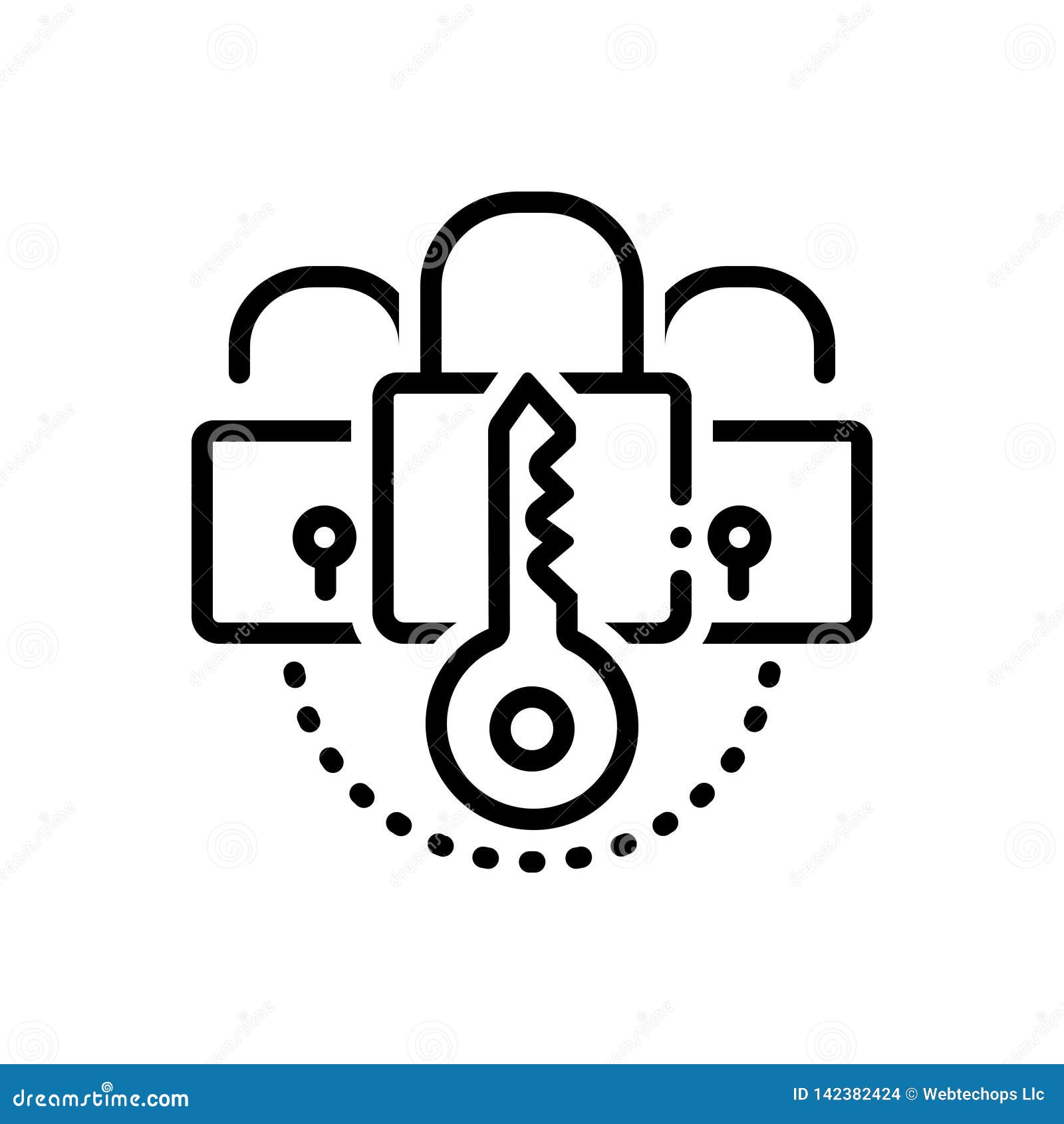 Black Line Icon for Immutable, Uncomplaining and Unsworn Stock Vector ...