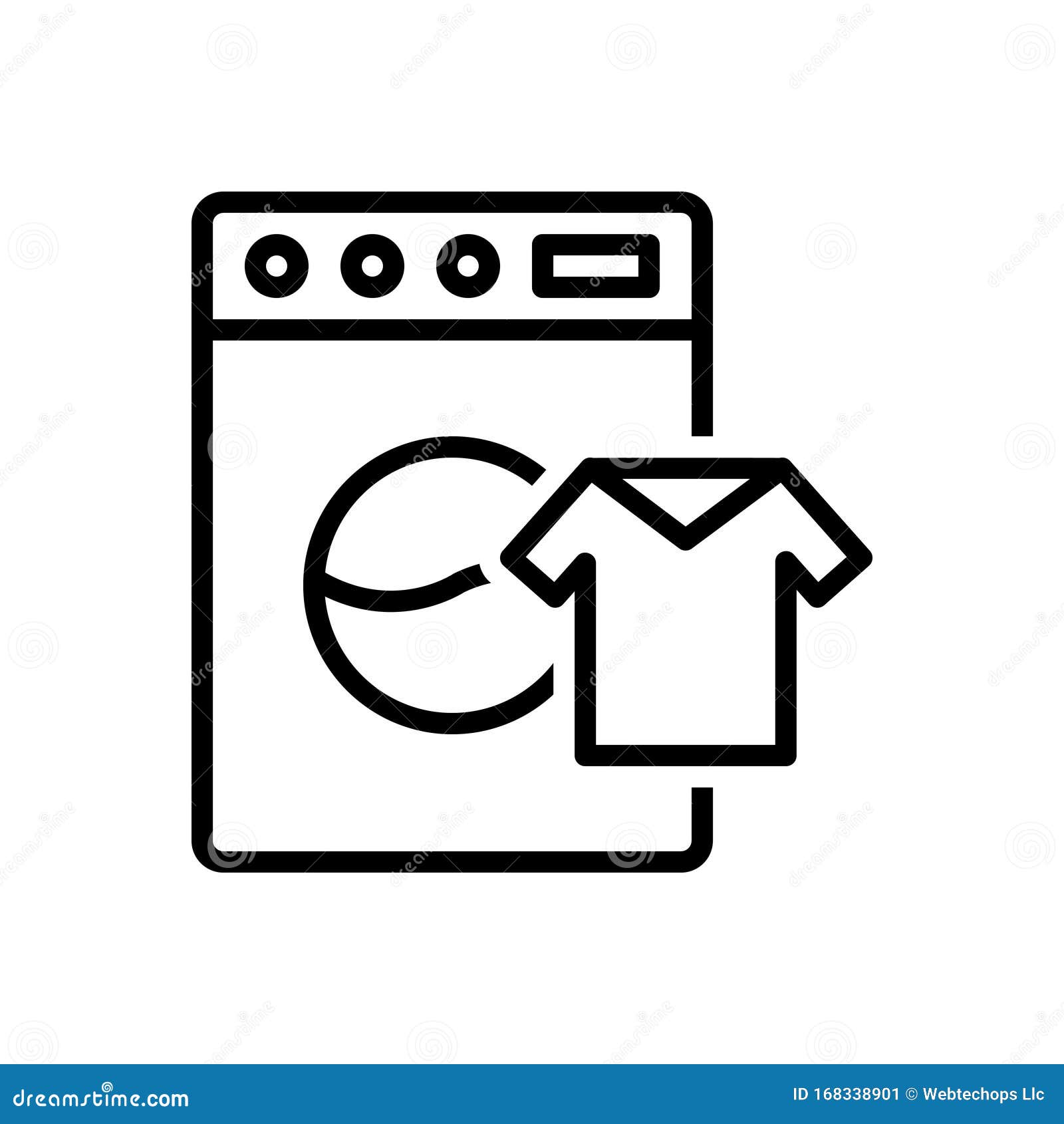 Black Line Icon for Laundry, Washing and Wash Stock Illustration ...