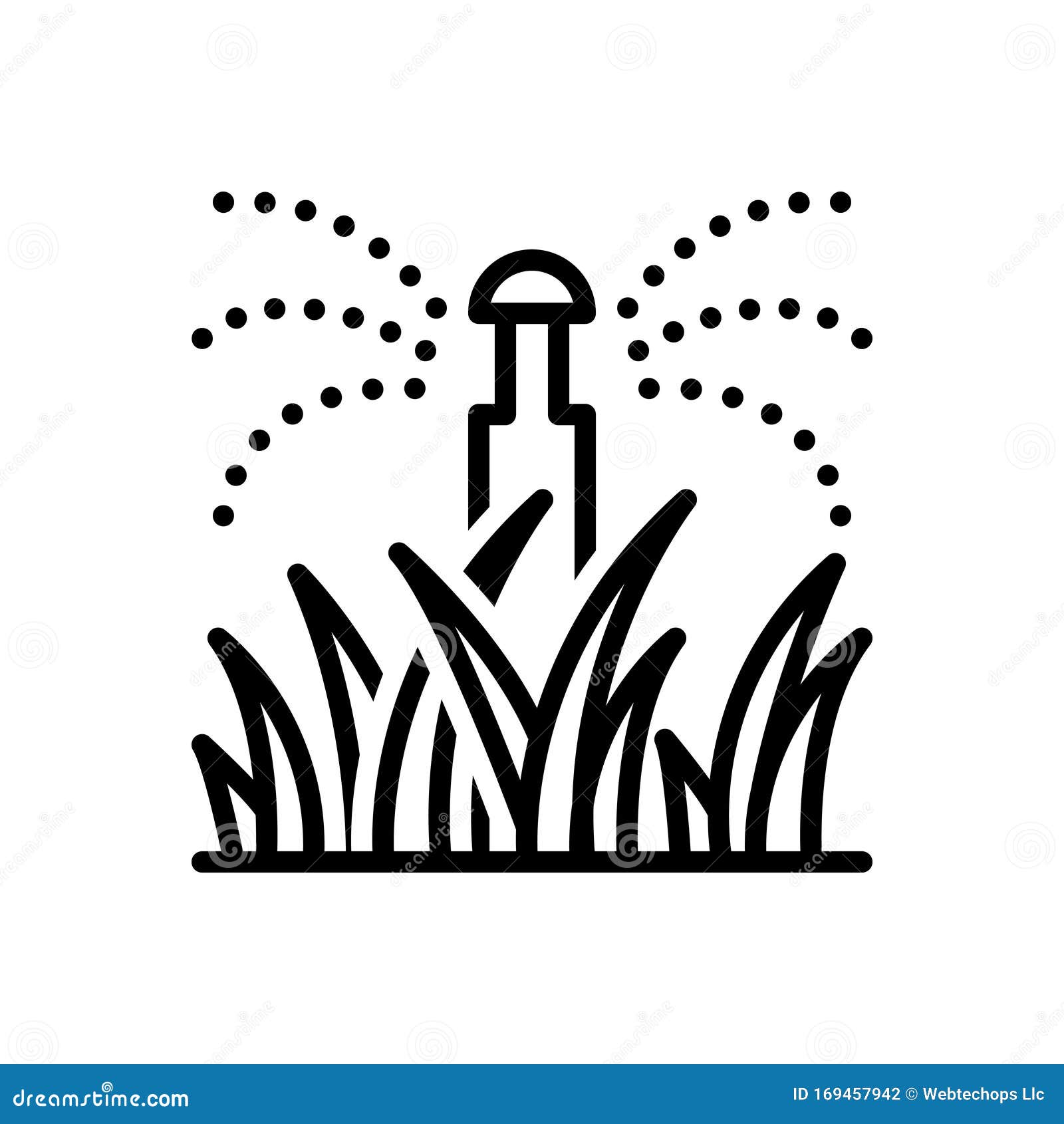 Black Line Icon for Lawn, Grass and Yard Stock Vector - Illustration of ...