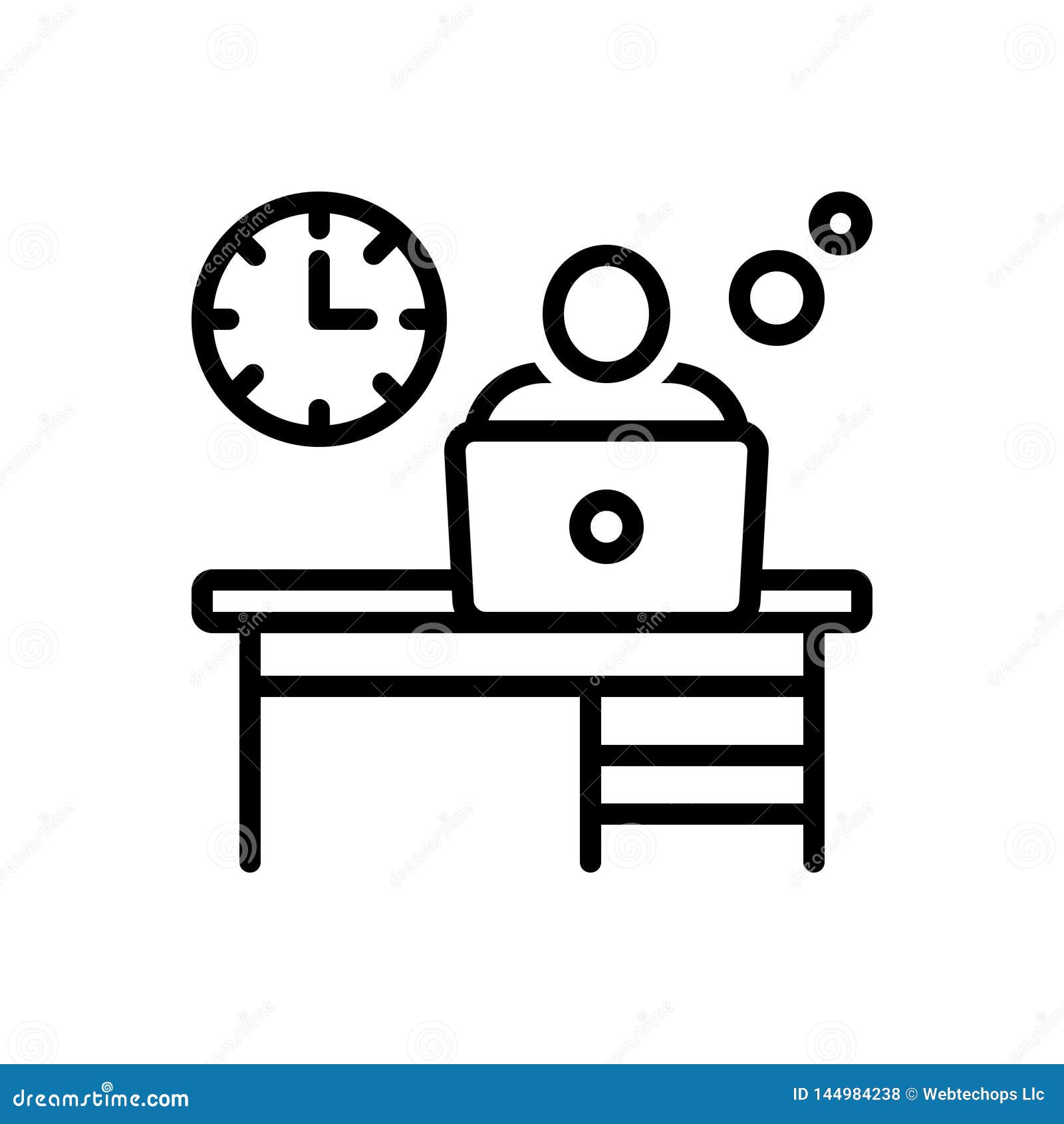 Black Line Icon for Man Hour, Office and Laptop Stock Illustration ... Black Line Icon for Man Hour, Office and Laptop Stock Illustration ...