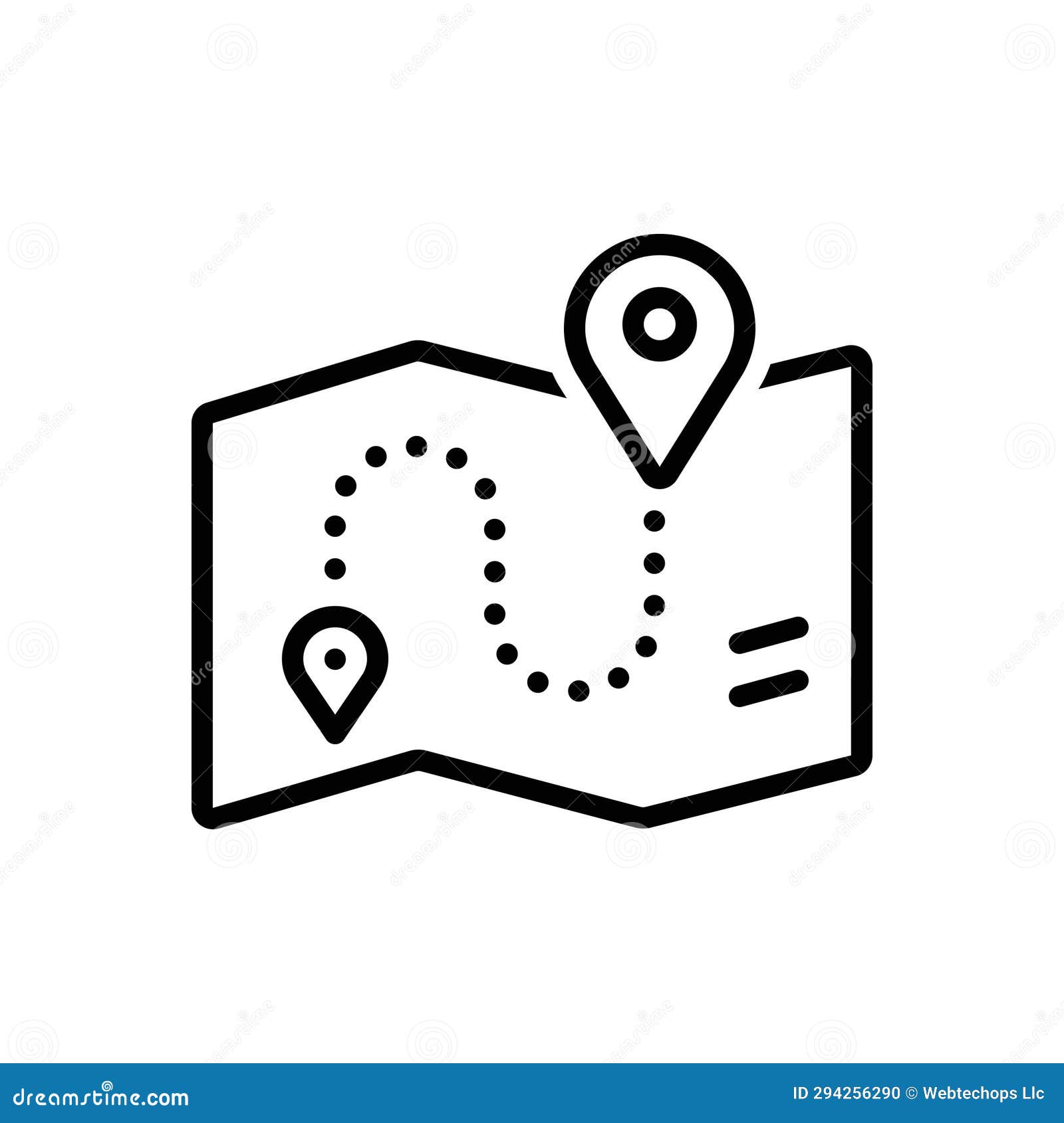 Black Line Icon for Map, Tracking and Landmark Stock Vector ...