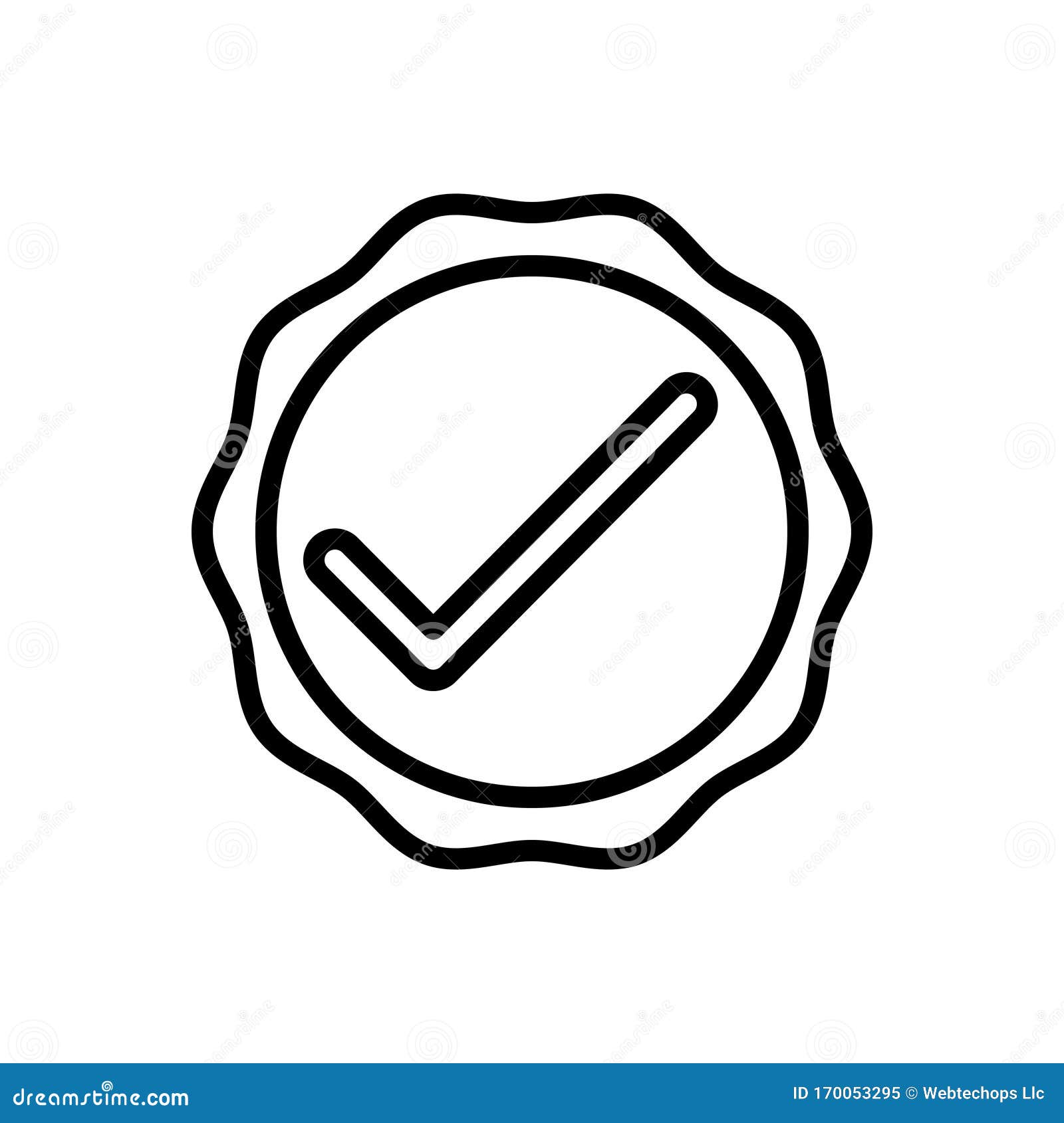 Black Line Icon for Okay, Acceptance and Approval Stock Illustration ...