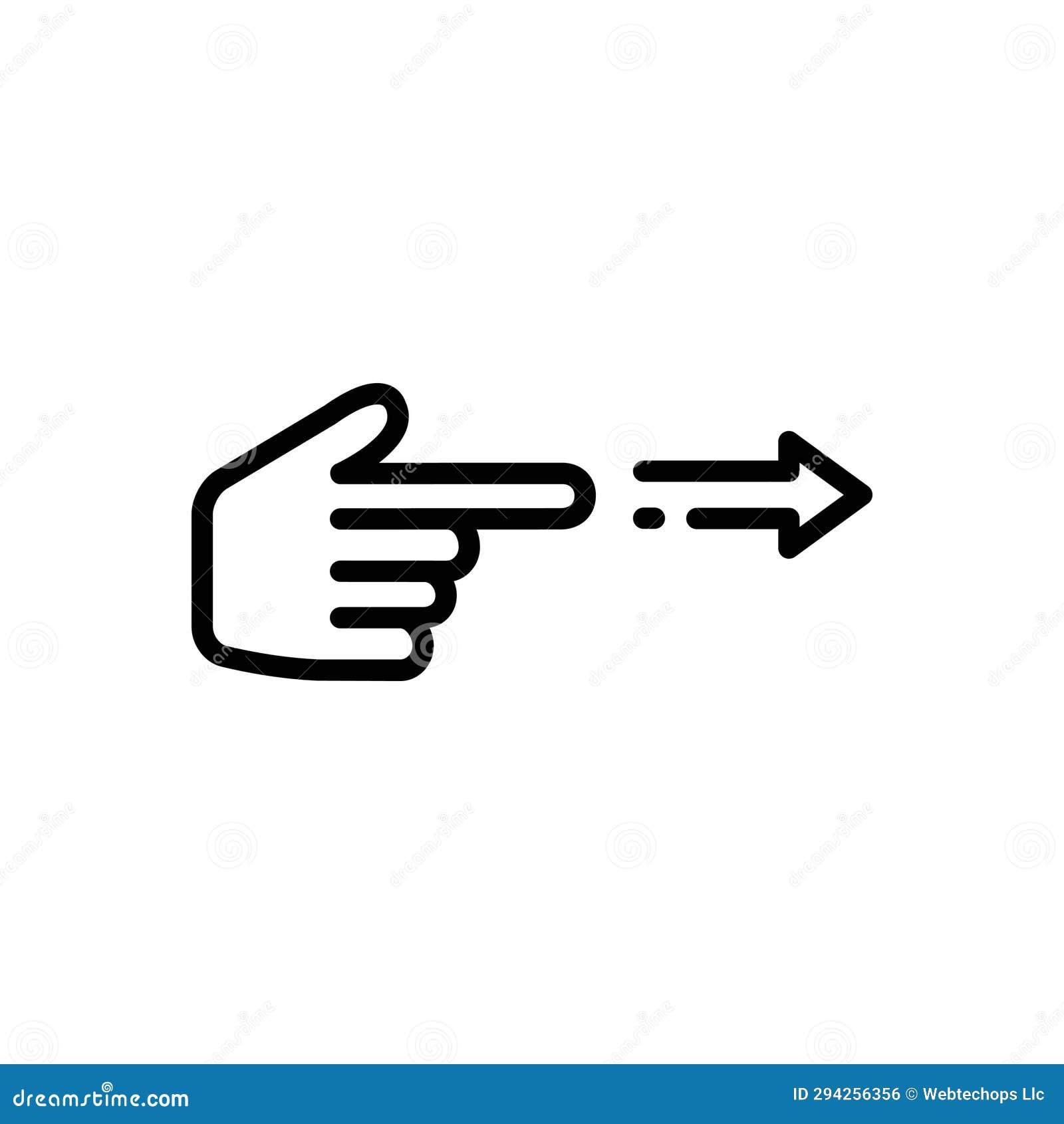 Black Line Icon for Point Right, Signaling and Indicating Stock Vector ...