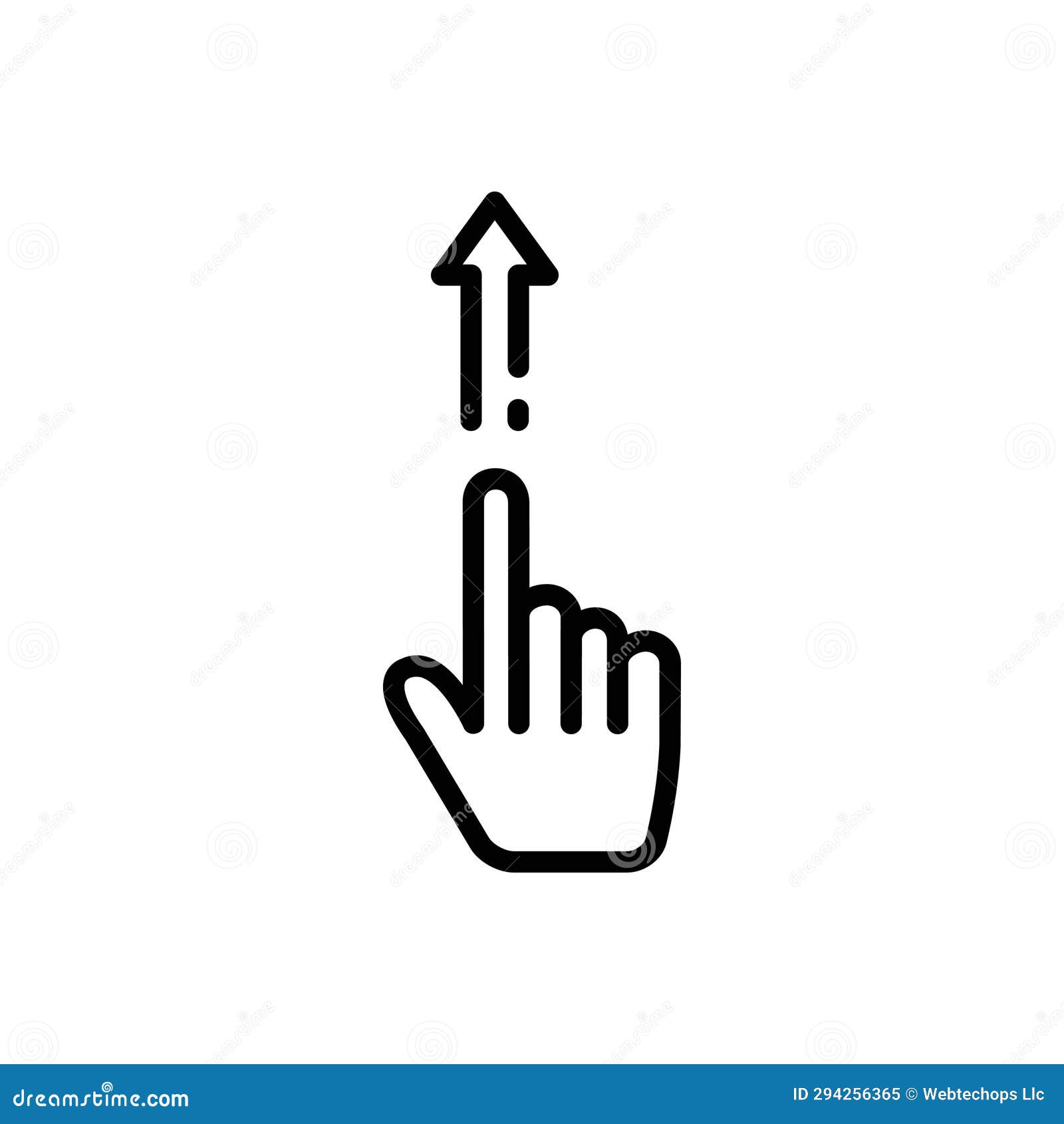 Black Line Icon for Point Up, Indicate and Hint Stock Vector ...