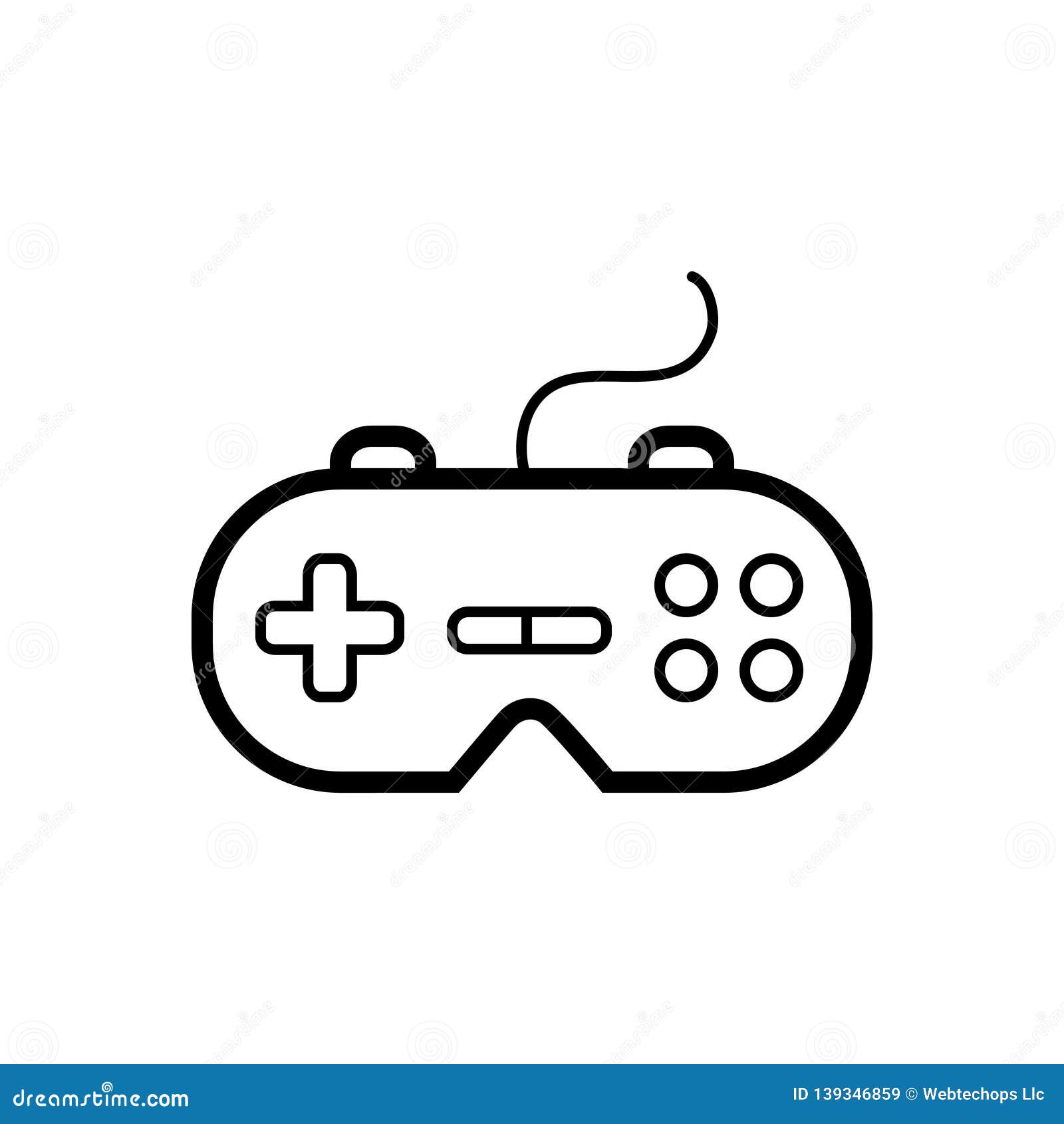 Black Line Icon for Remote, Controller and Game Stock Vector ...