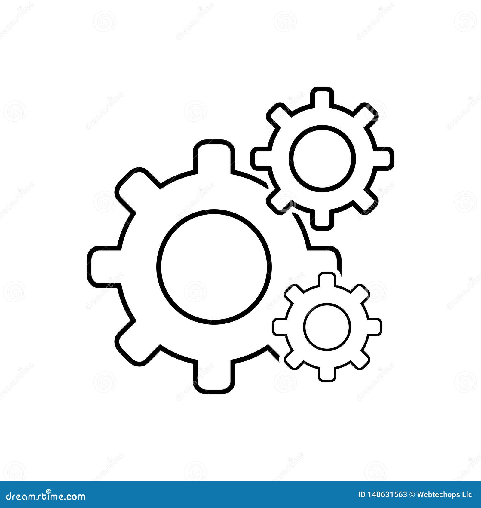 Black Line Icon for Settings Tool, App and Technical Stock Vector ...