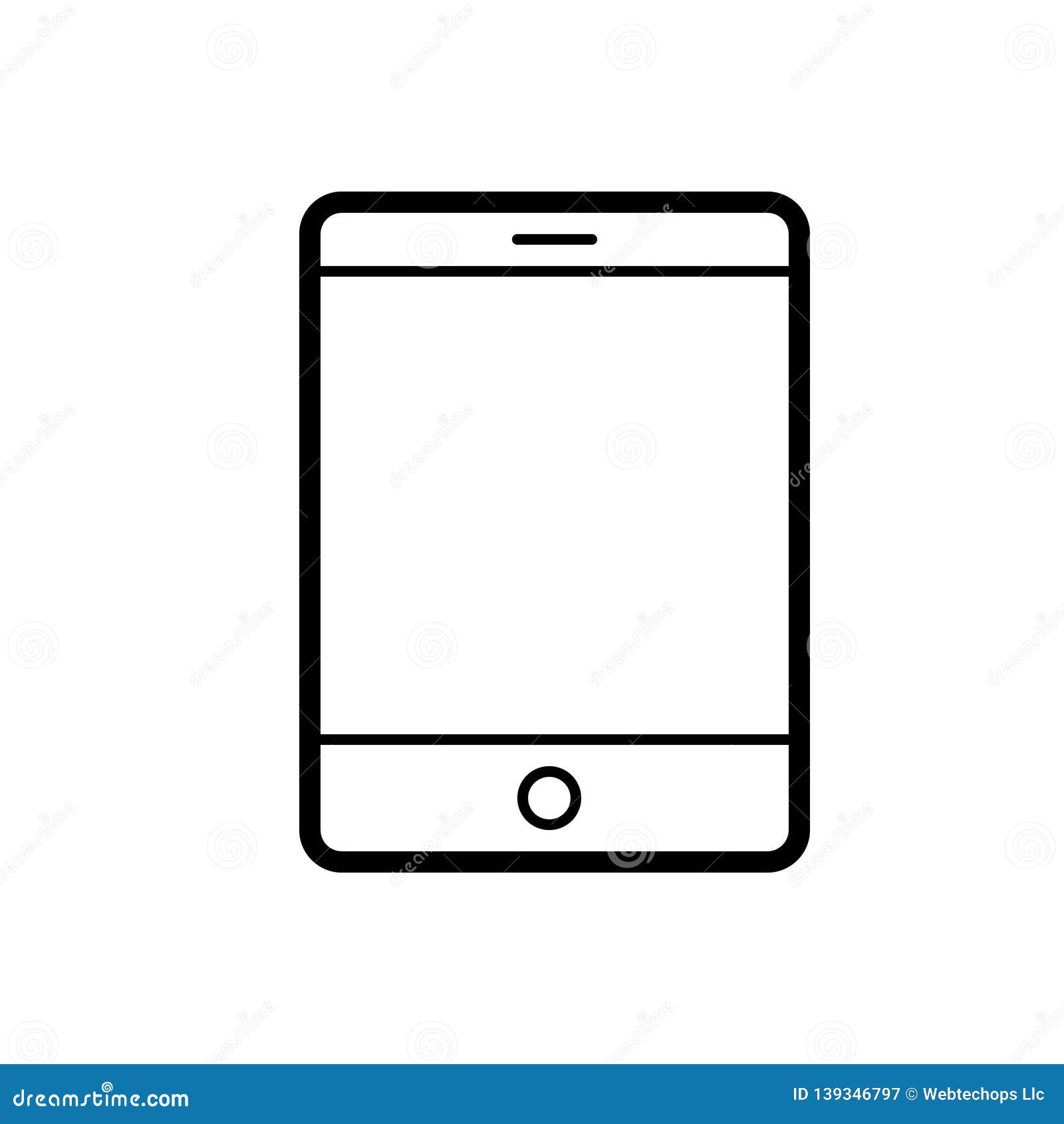 Black Line Icon for Tablet, Gadget and Ipad Stock Vector - Illustration ...