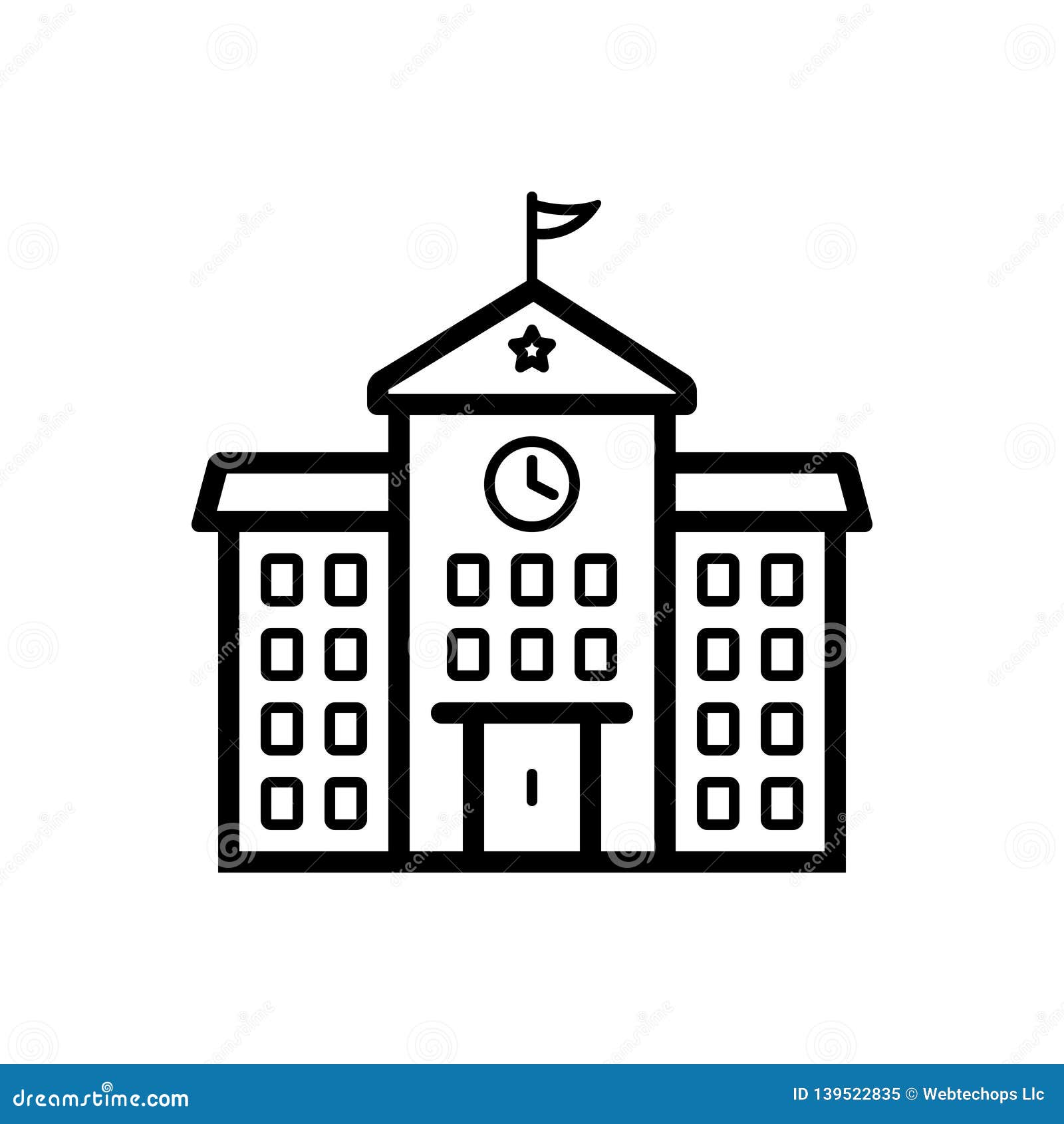 Black Line Icon for University, School and Collage Stock Vector ...