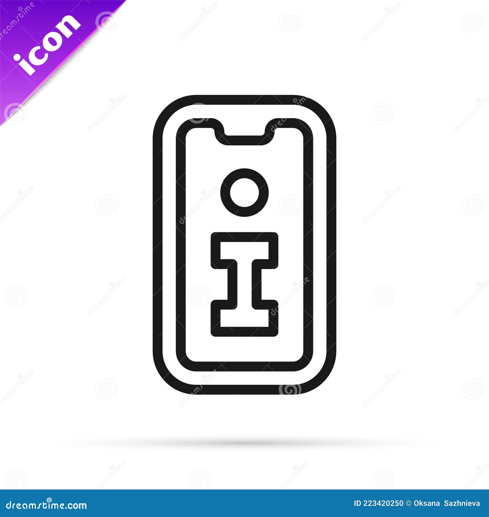 Black Line Information Icon Isolated on White Background. Vector Stock ...