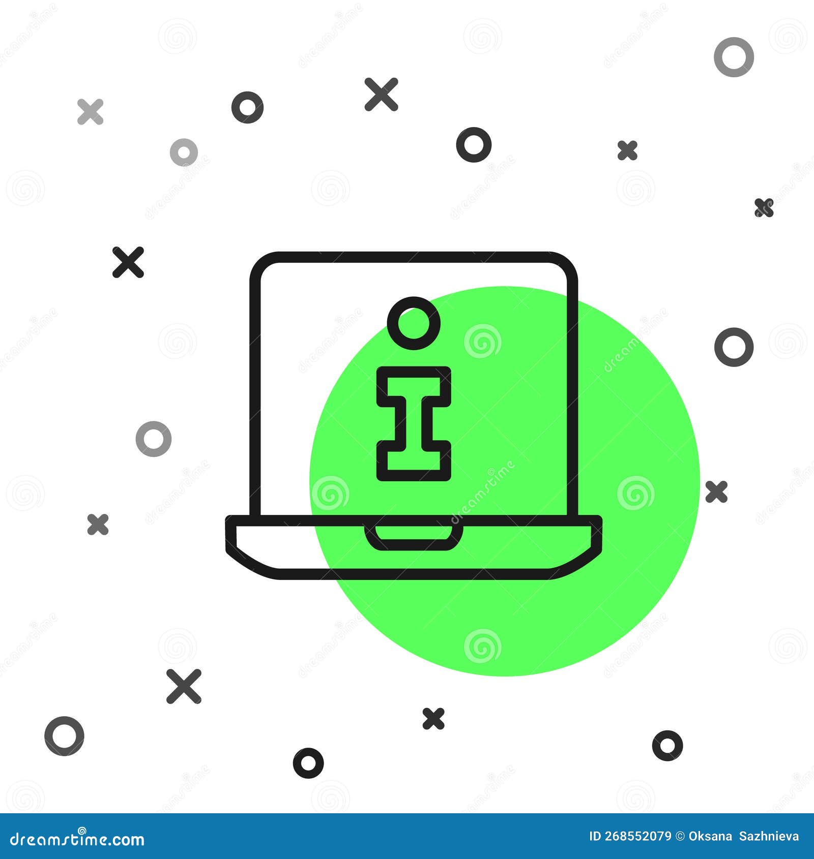 Line Information Desk Icon Isolated On White Background. Man Silhouette ...