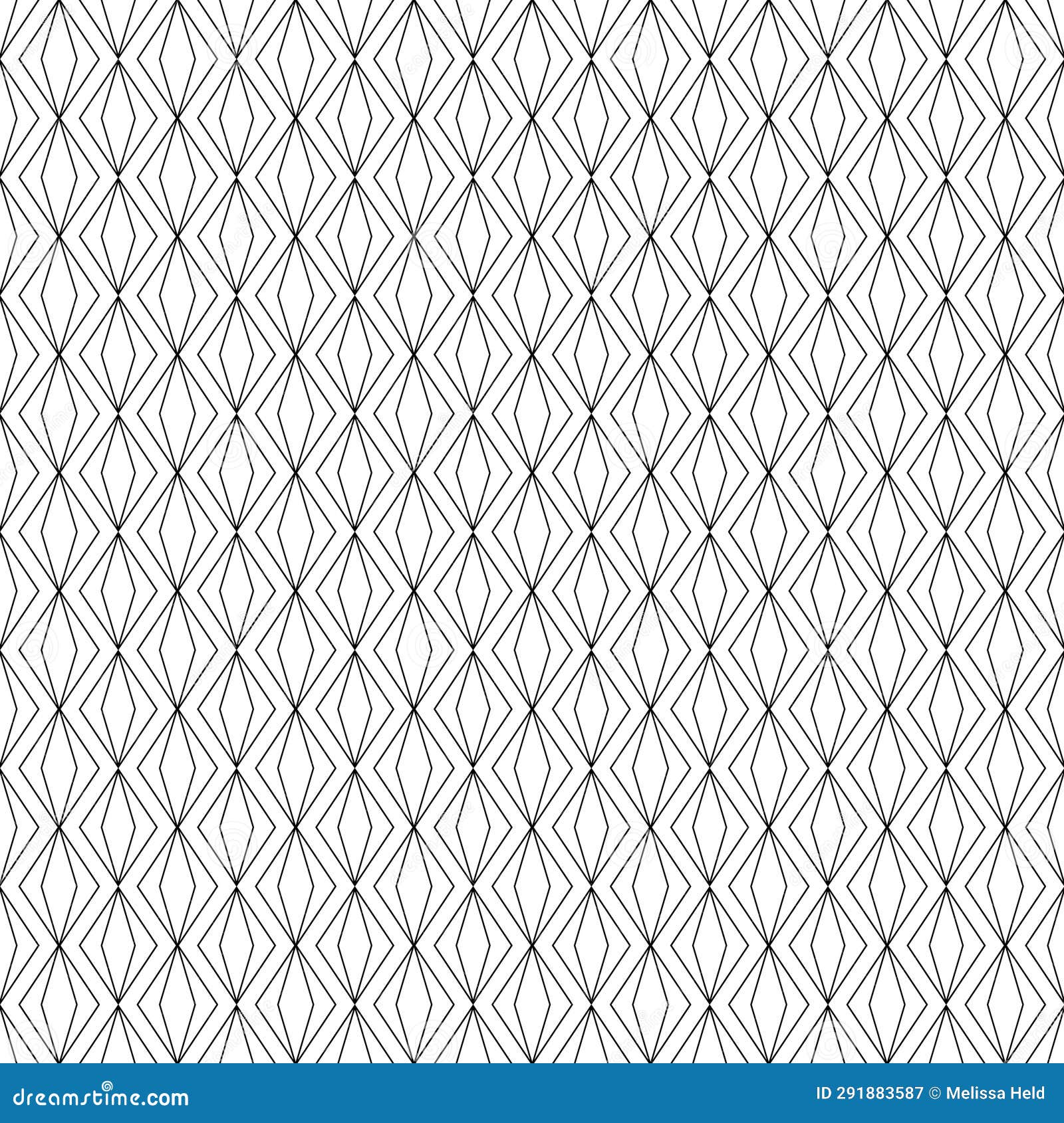 Black Line Interlocking Diamond Shapes Vector Seamless Background ...