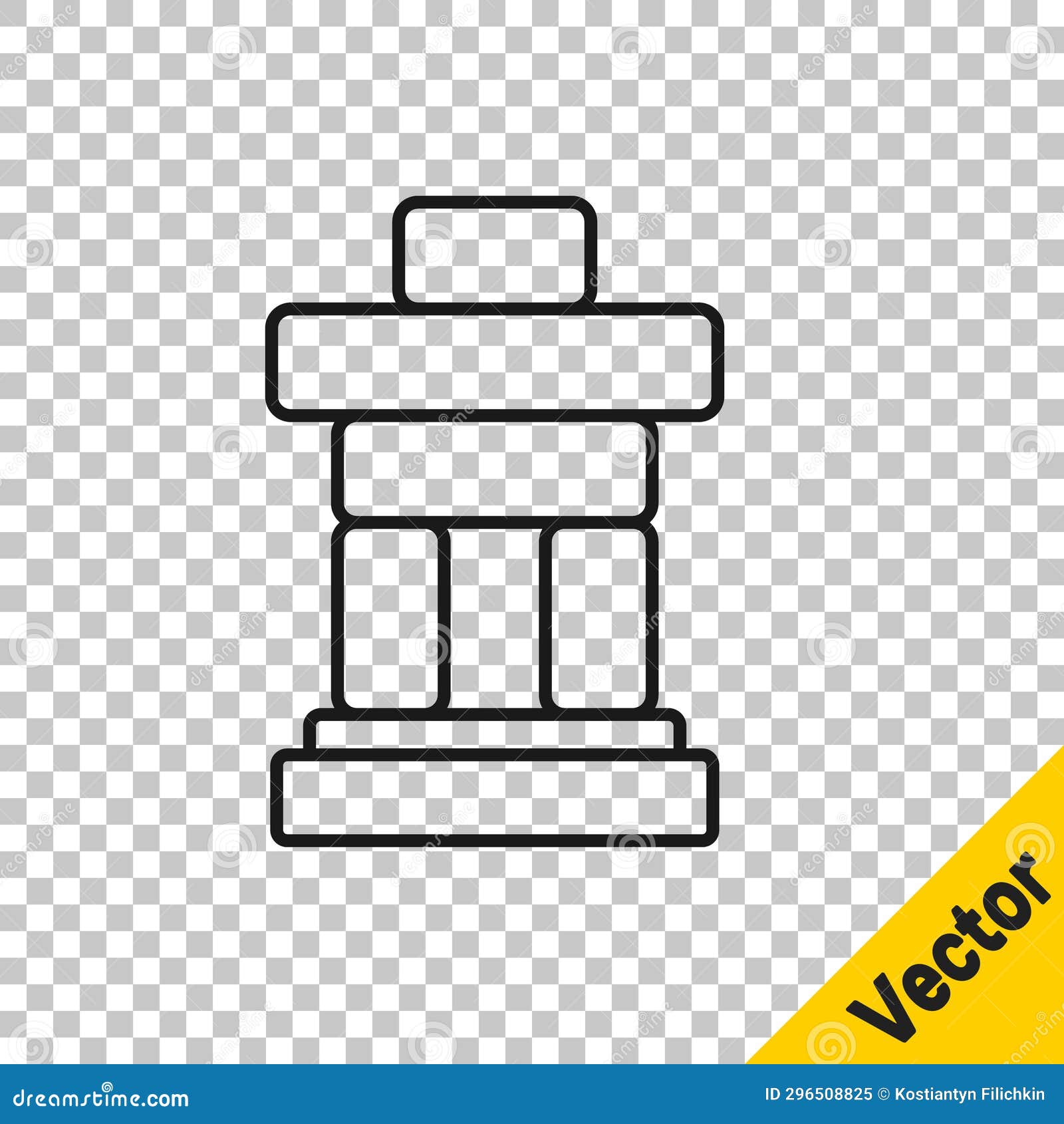Black Inukshuk Icon Isolated On Transparent Background. Vector ...